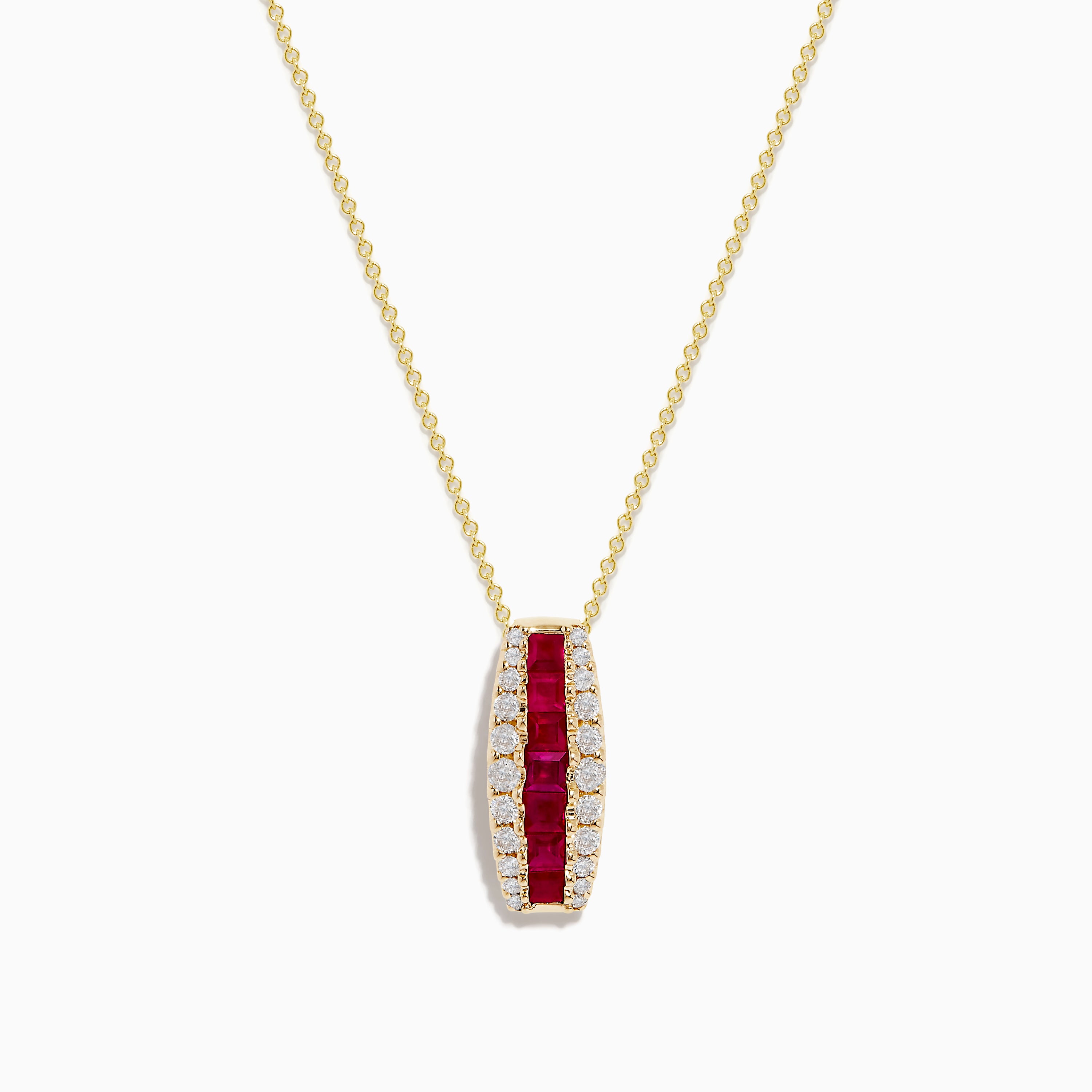 Ruby Royale 14K Yellow Gold Ruby and Diamond Pendant – effyjewelry.com