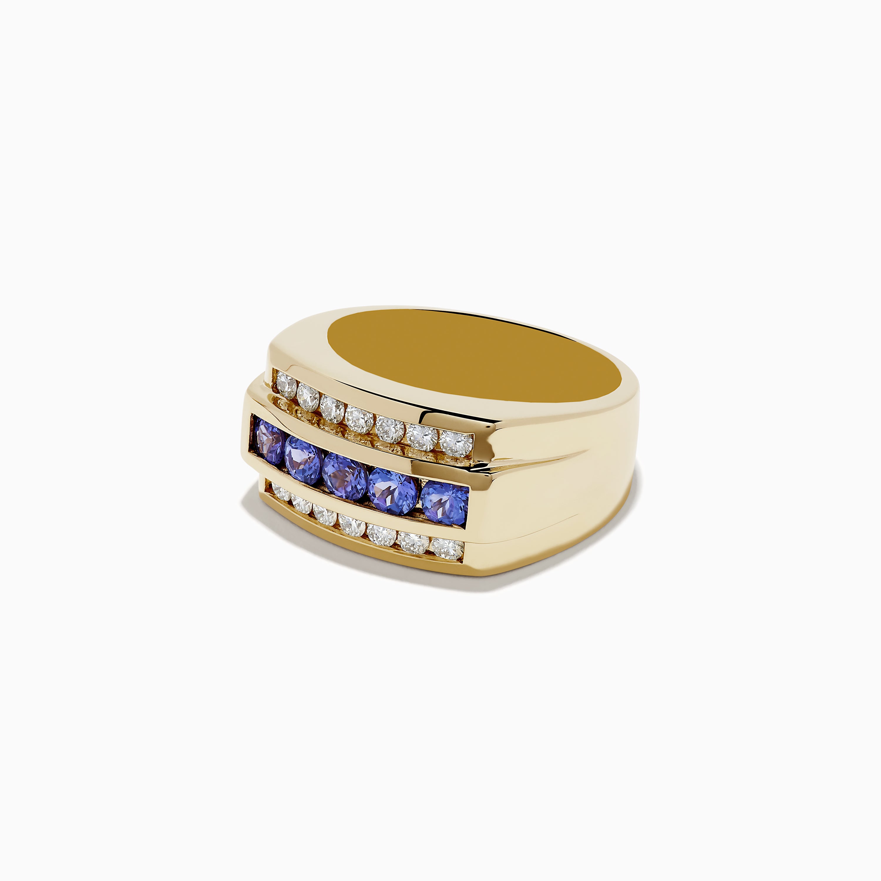 Men's 14K Yellow Gold Tanzanite and Diamond Ring – effyjewelry.com