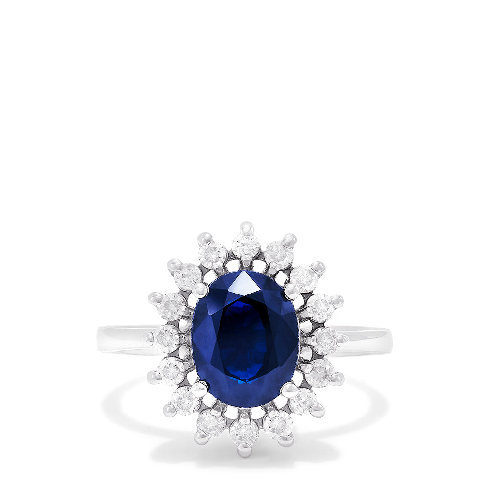 Royalty 14K White Gold Blue Sapphire and Diamond Ring, 2.29 TCW – effyjewelry.com