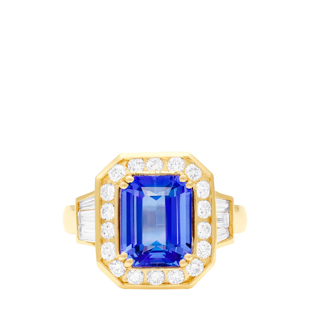 Limited Edition 14K Yellow Gold Tanzanite and Diamond Ring, 3.69 TCW – effyjewelry.com