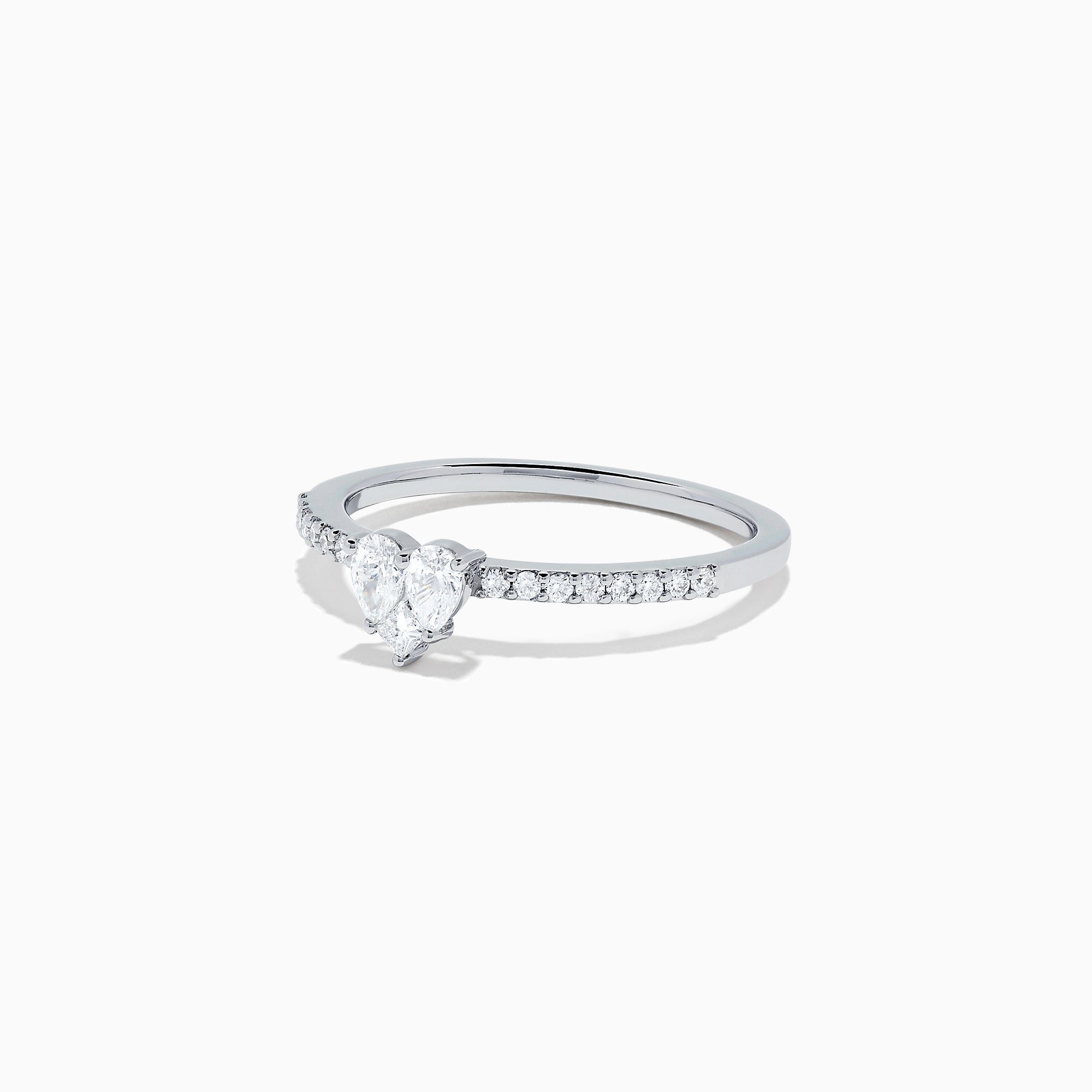 Pave Classica 14K White Gold Diamond Mini Heart Ring, 0.35 TCW – effyjewelry.com