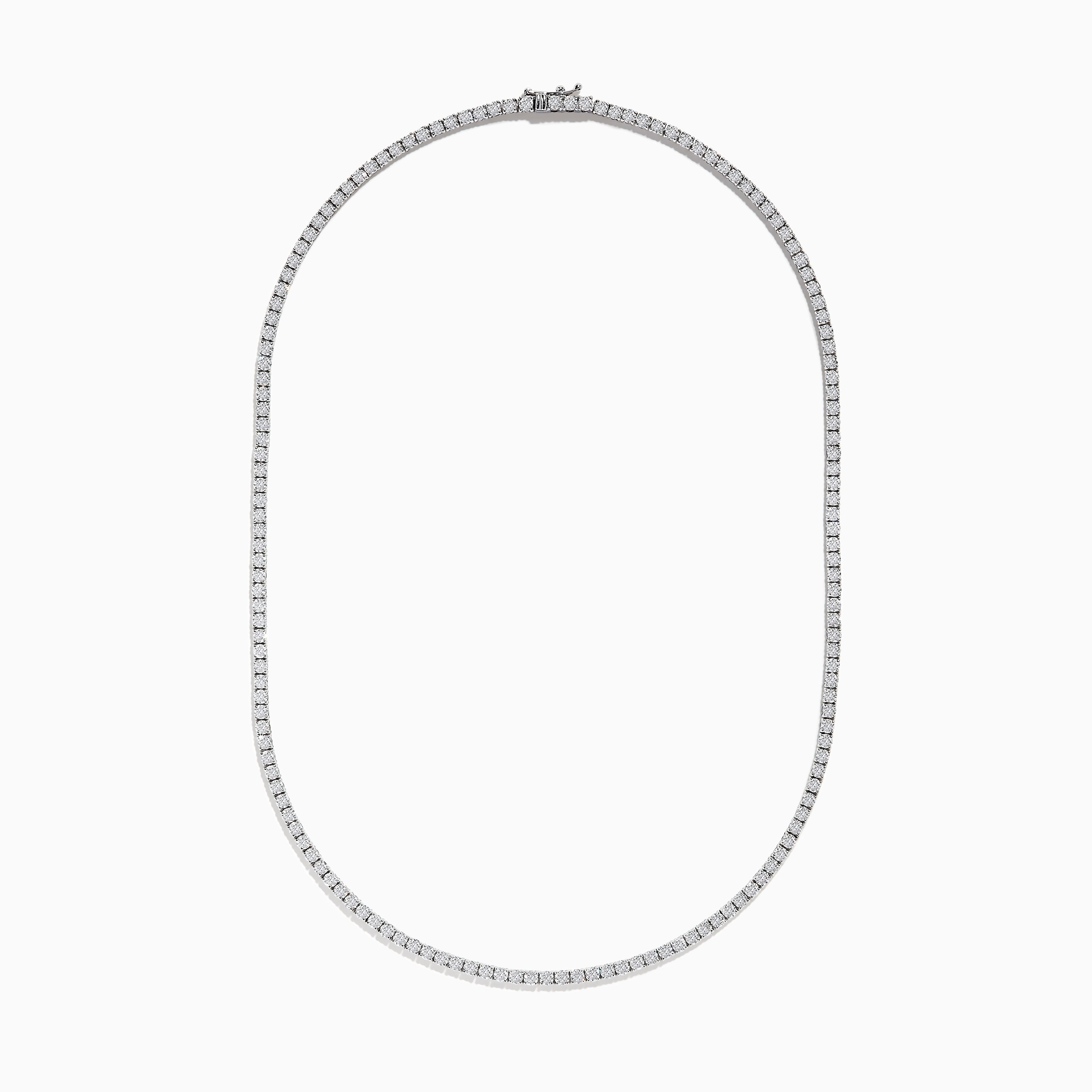 Pave Classica 14k White Gold Diamond Tennis Necklace 9.94 TCW ...
