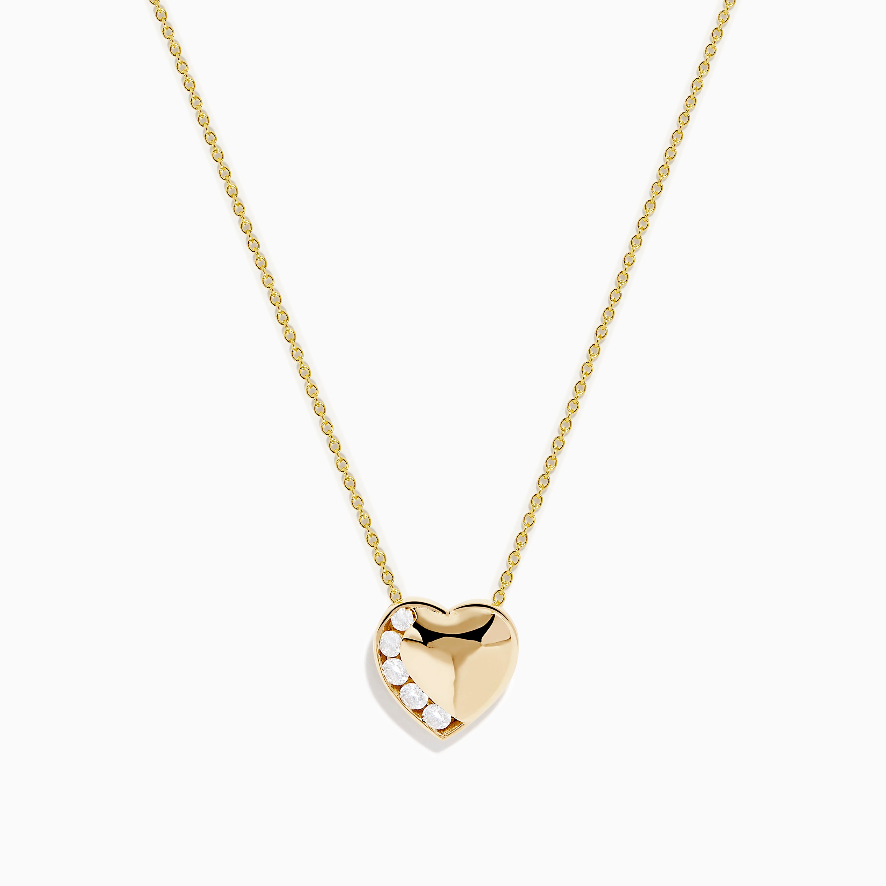 D'Oro 14K Yellow Gold Diamond Heart Pendant – effyjewelry.com