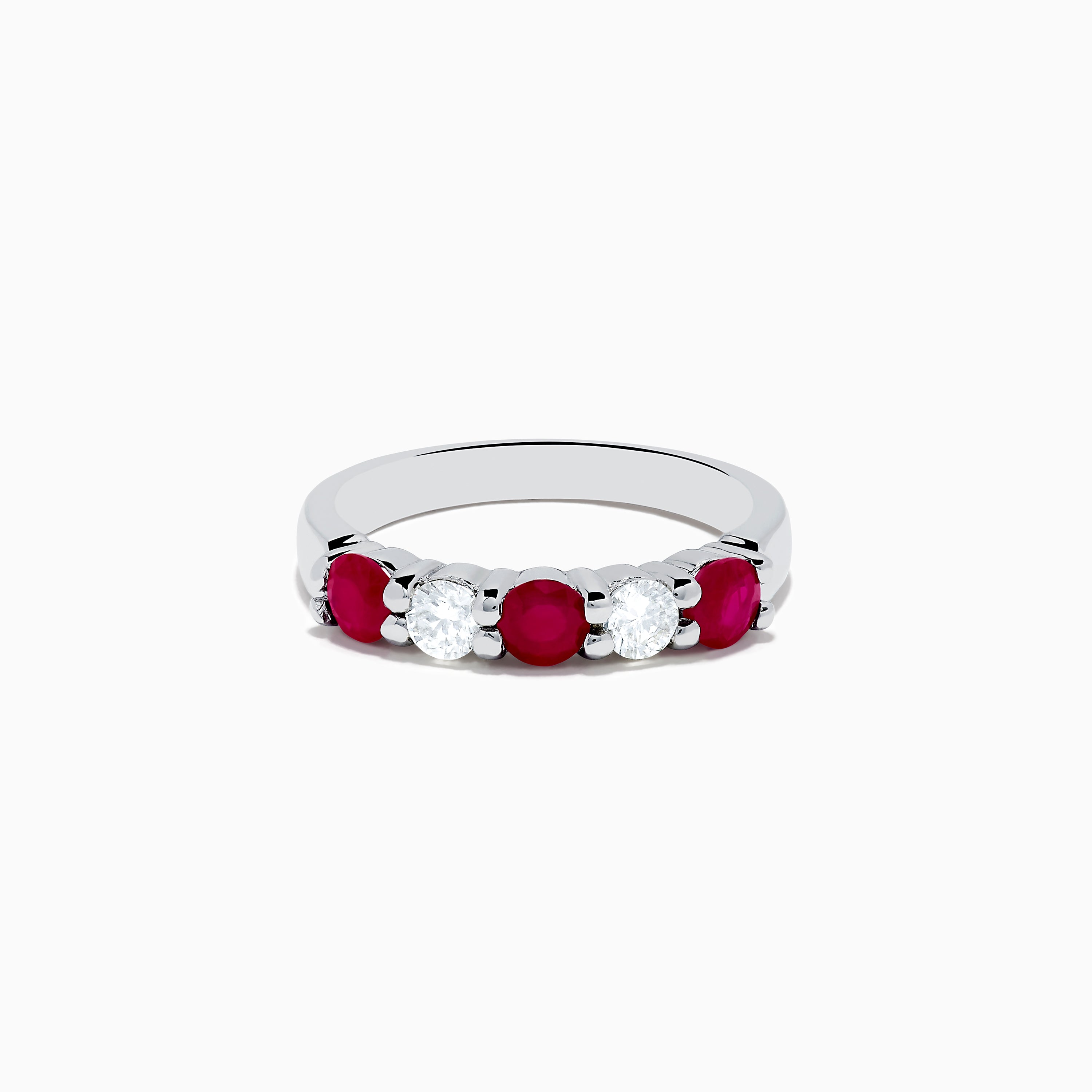 14K White Gold Ruby and Diamond Stacking Band, 1.14 TCW – effyjewelry.com