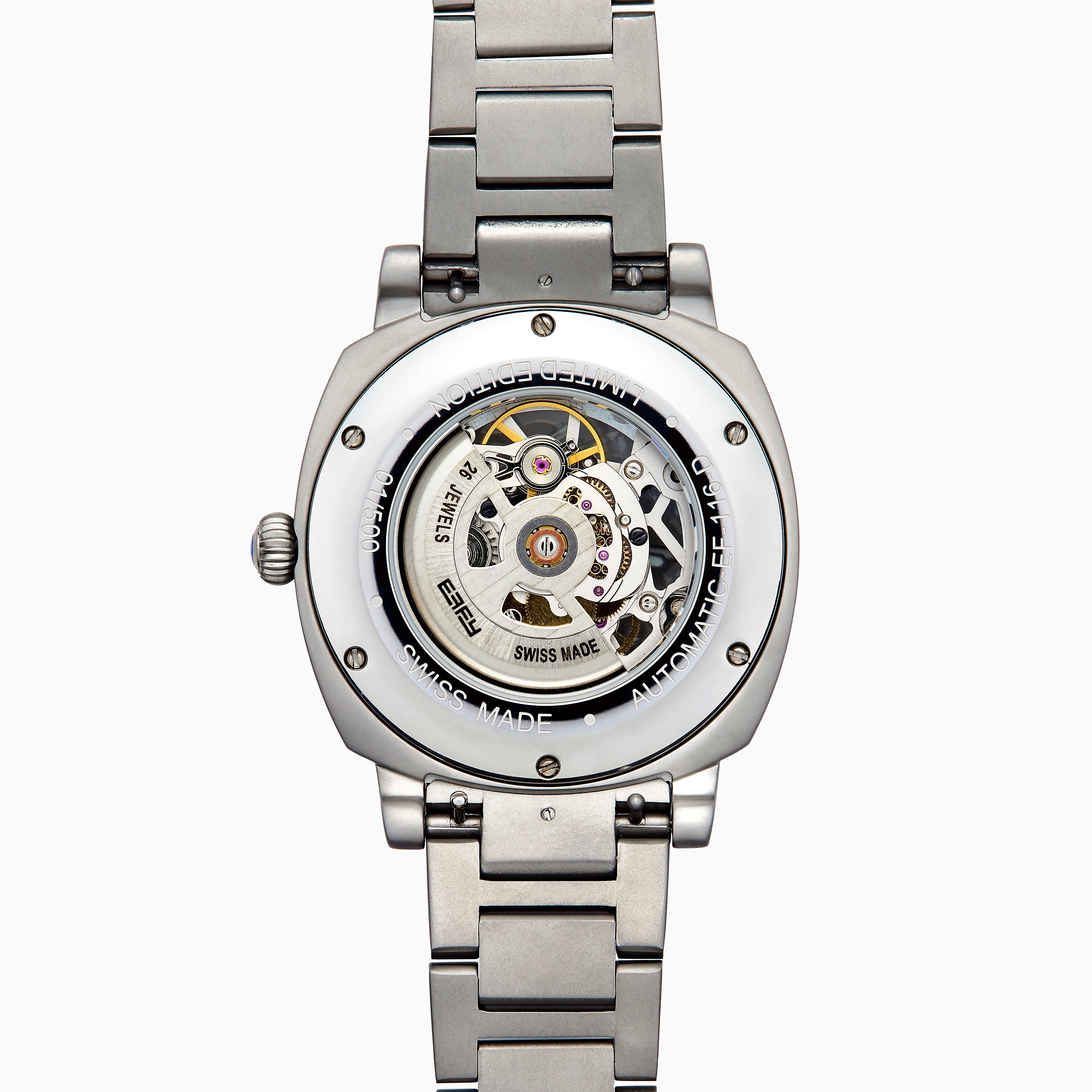 41MM Swiss Made Stainless Steel Automatic Skeleton Watch – effyjewelry.com