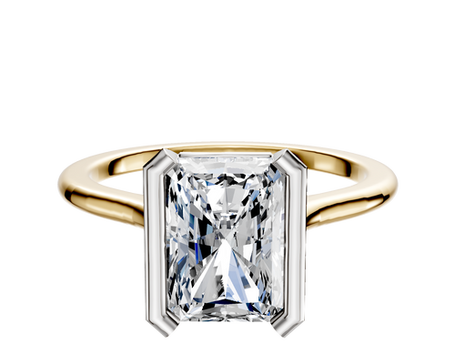 18K Two Tone Bezel Half Bezel North/South Cathedral Dome 1.5mm ...