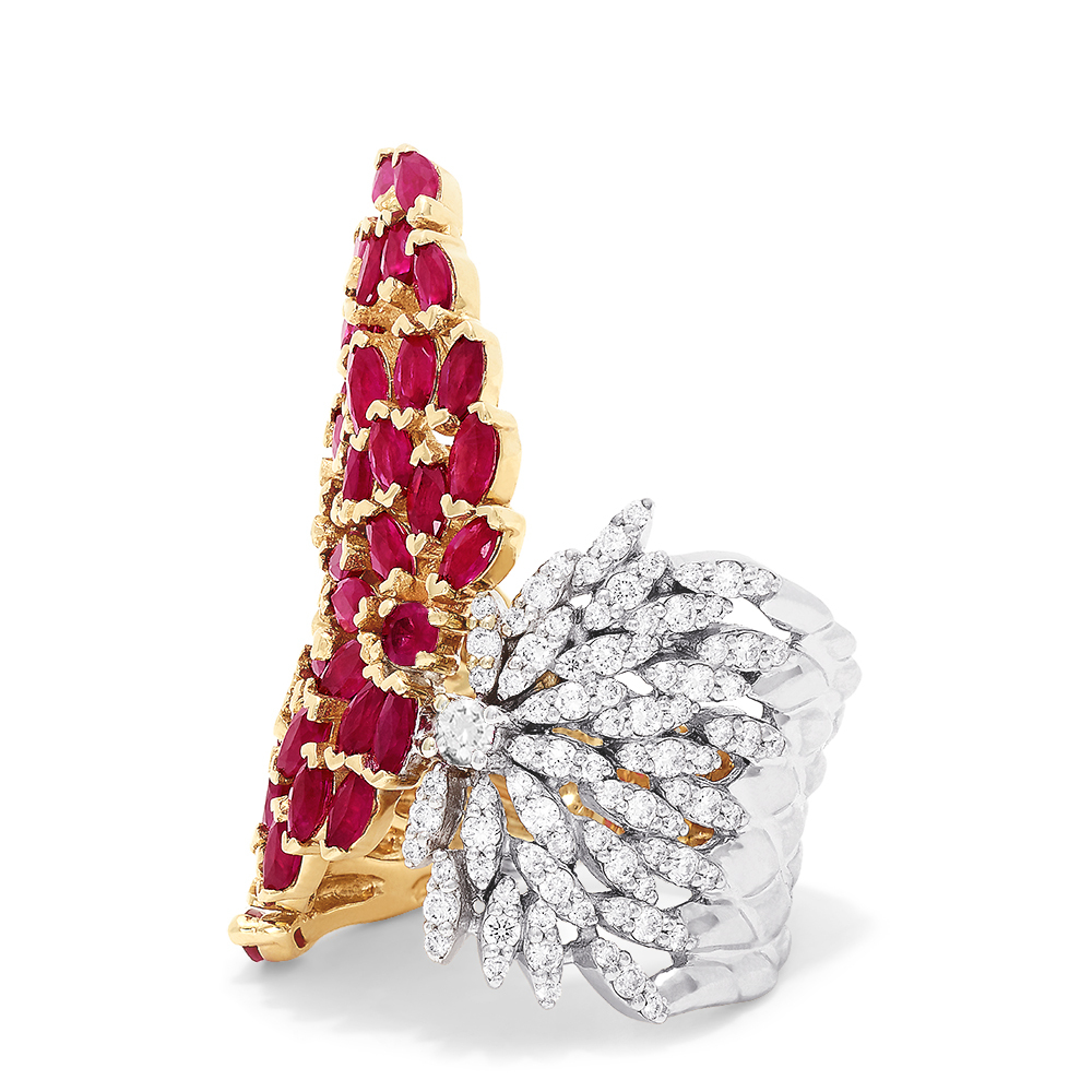 Effy Ruby Royale 14K 2-Tone Gold Ruby and Diamond Ring, 5.56 TCW ...