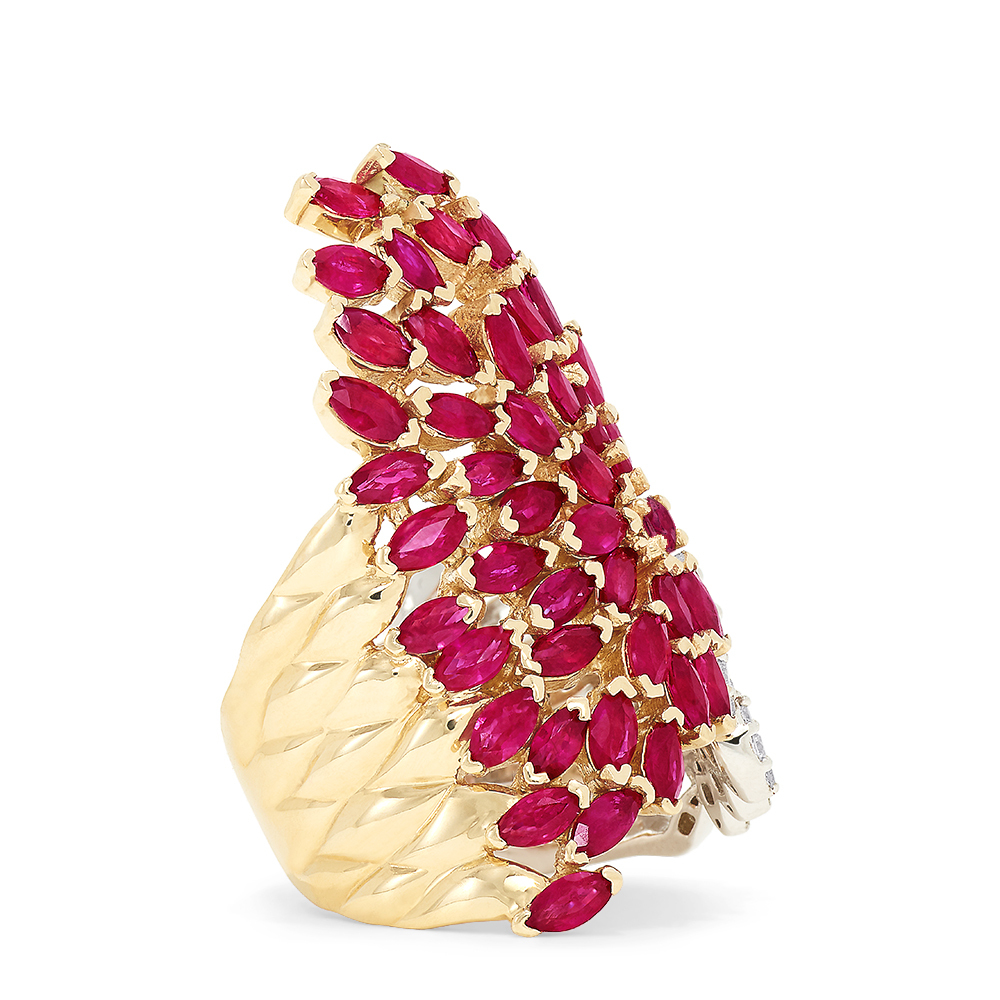 Effy Ruby Royale 14K 2-Tone Gold Ruby and Diamond Ring, 5.56 TCW ...