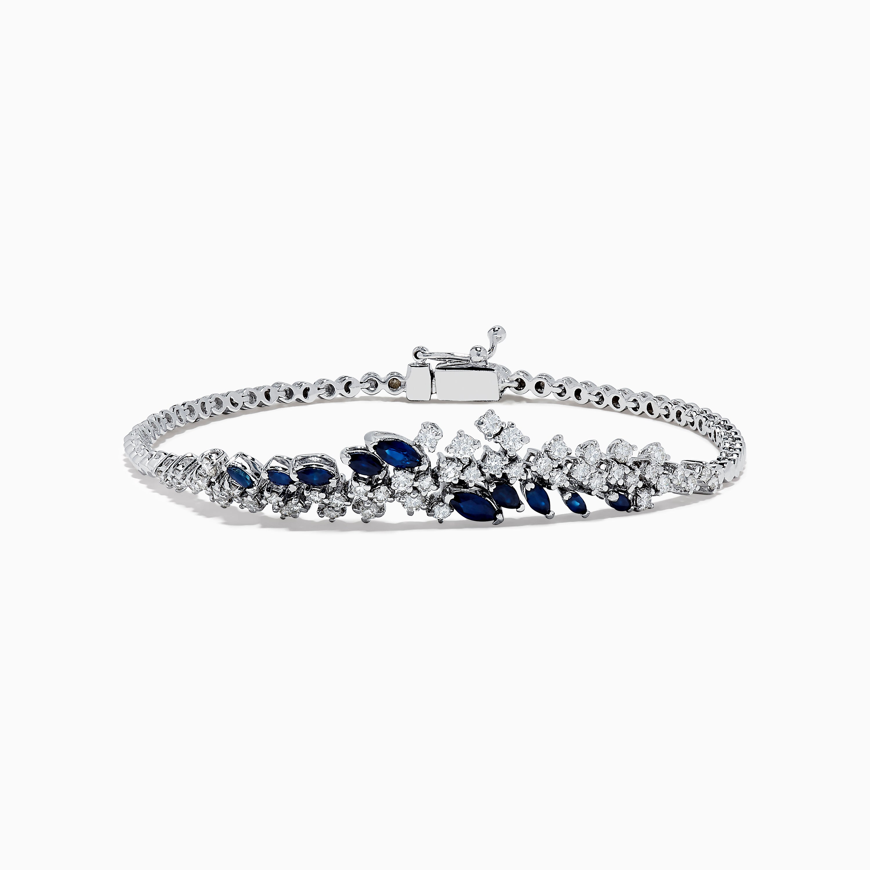 Effy 14K White Gold Blue Sapphire and Diamond Bracelet – effyjewelry.com