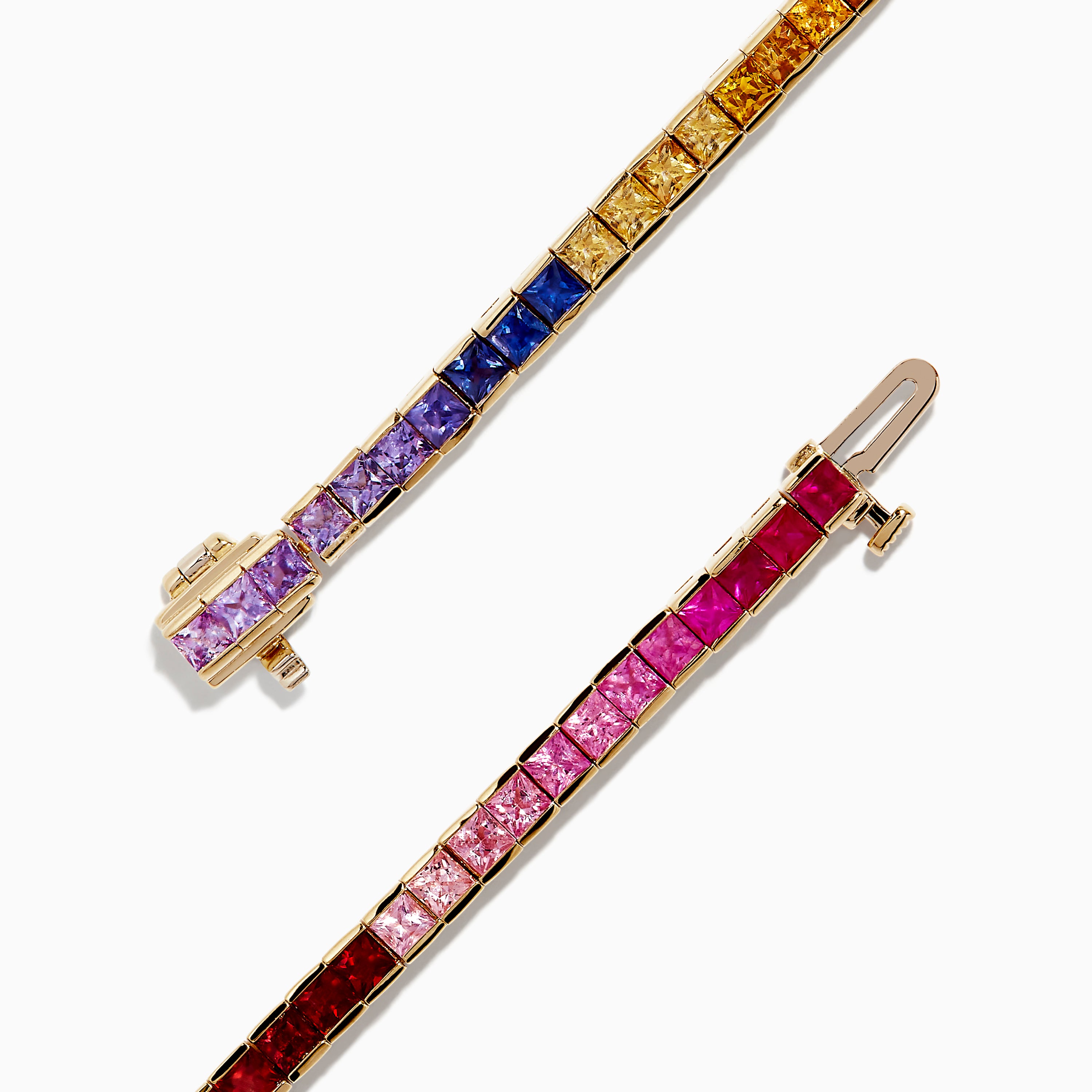 Watercolors 14K Yellow Gold Multi Sapphire Tennis Bracelet ...