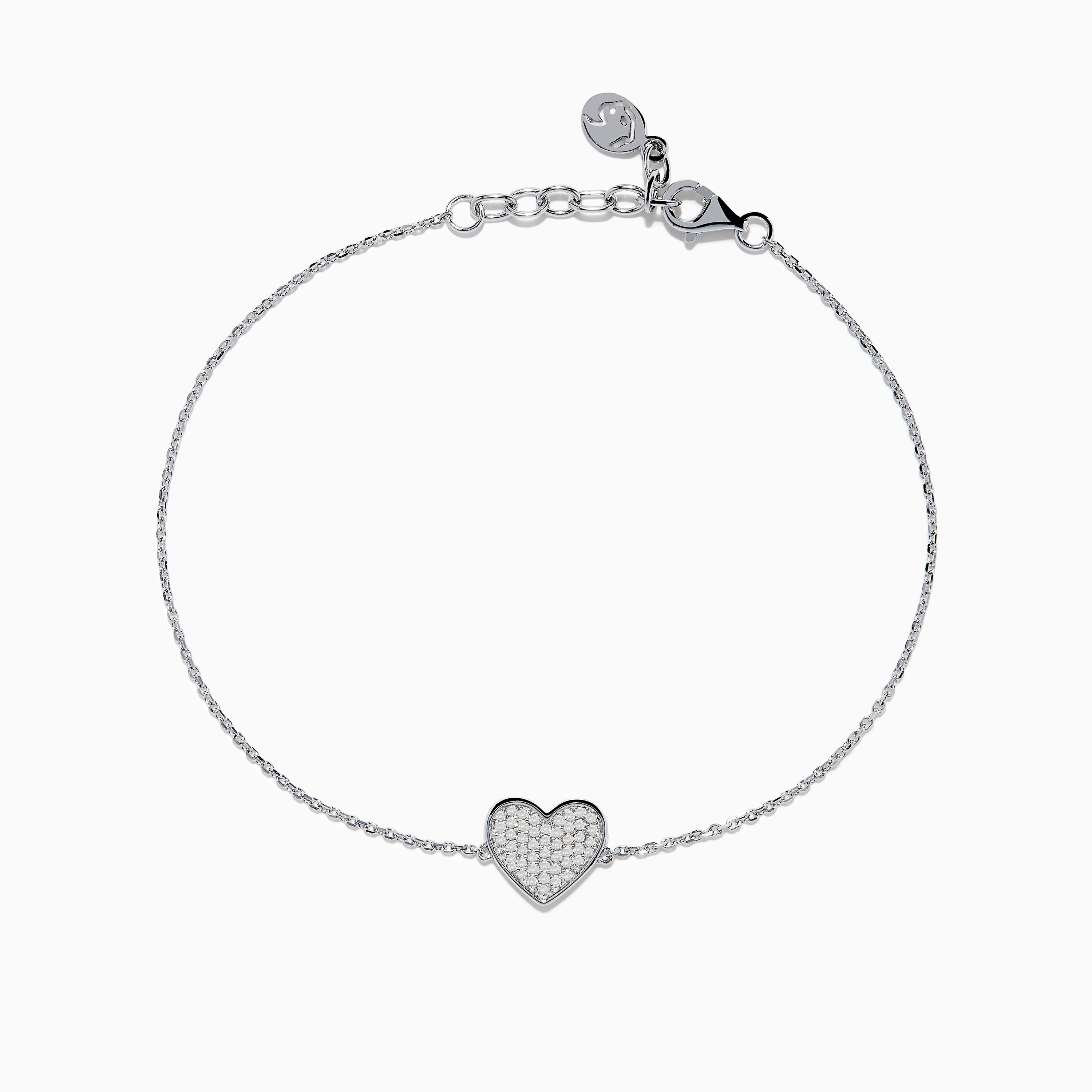925 Sterling Silver Diamond Heart Bracelet – effyjewelry.com