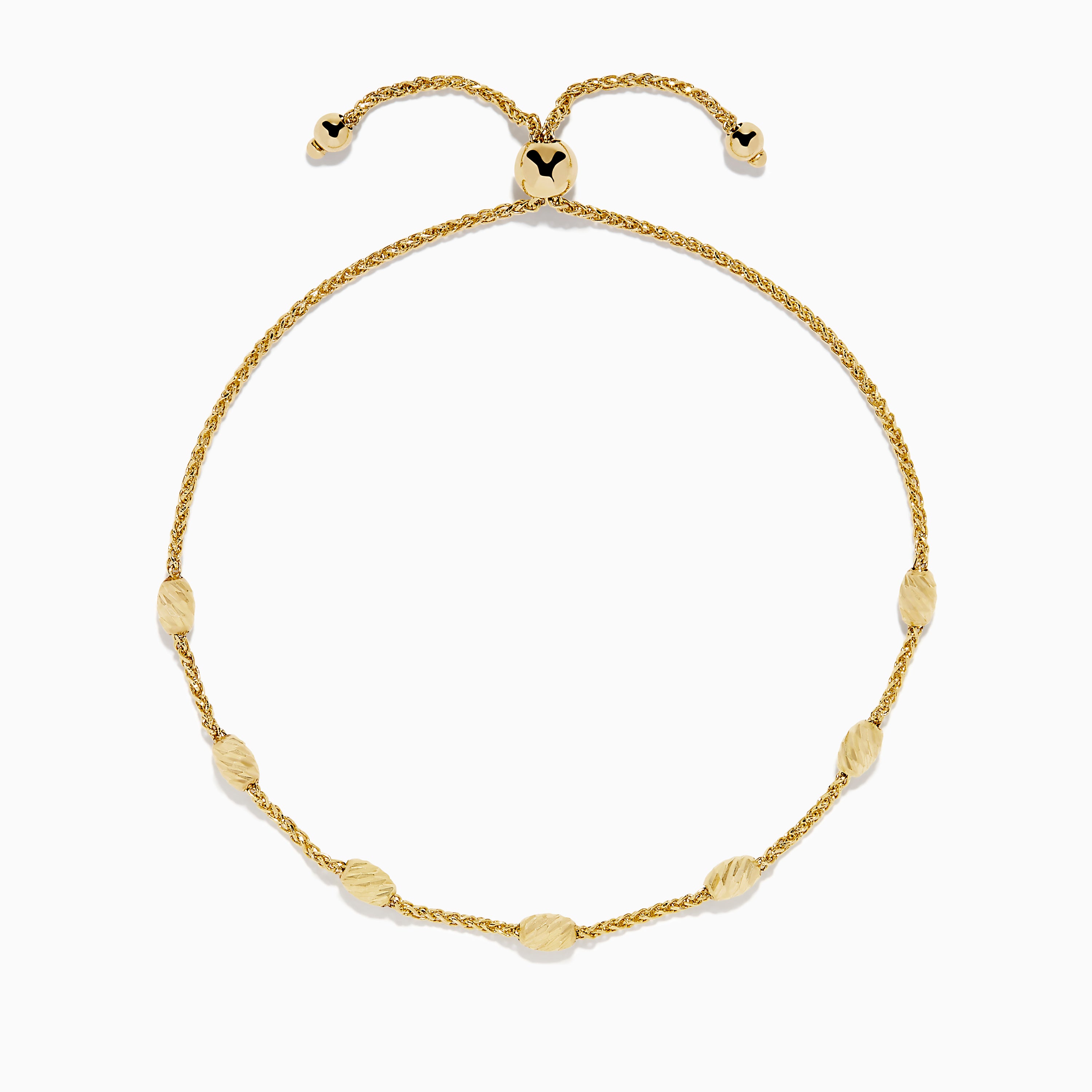 14K Yellow Gold Wheat Bolo Chain Bracelet – effyjewelry.com