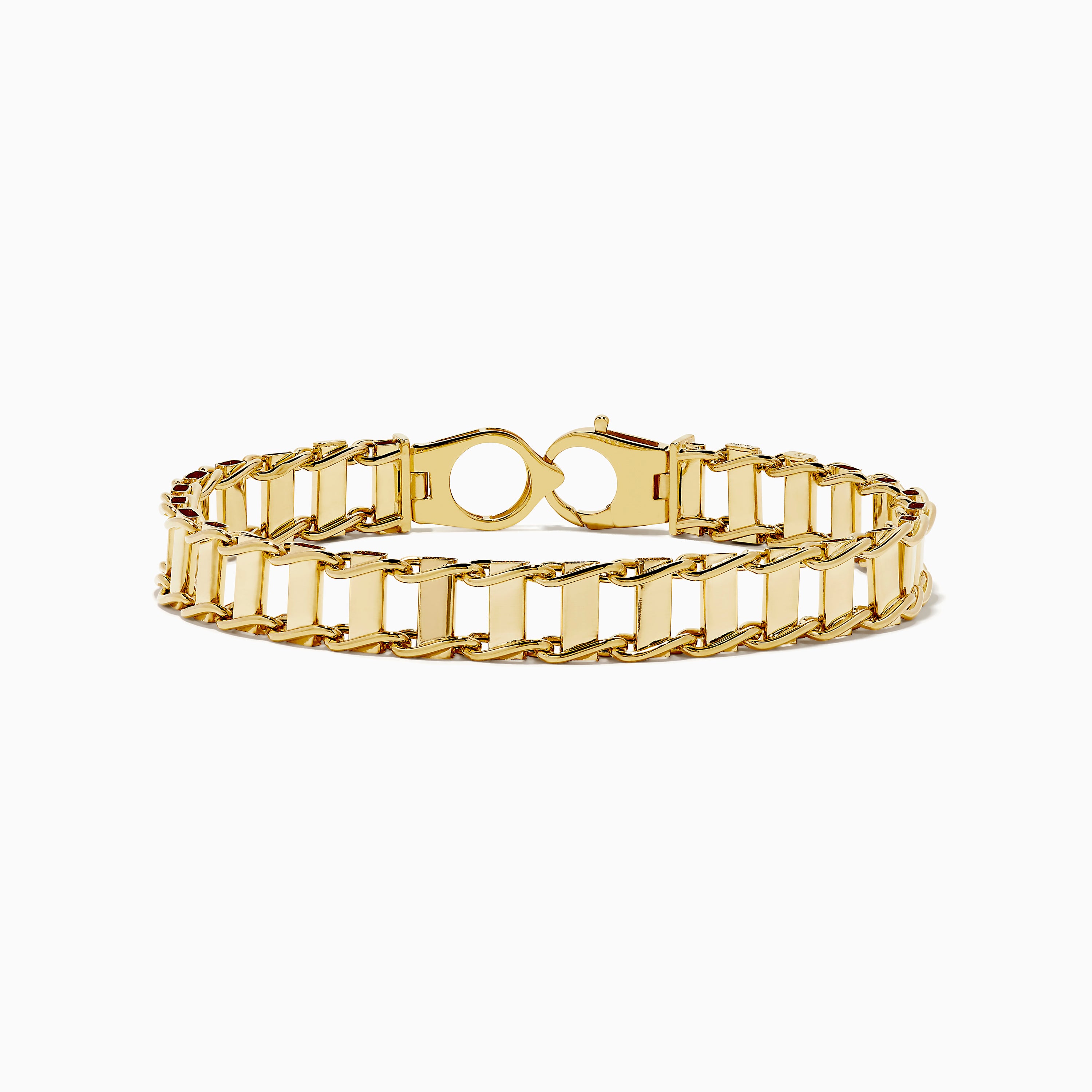 Men's 14K Yellow Gold Hollow Railroad Bracelet – effyjewelry.com