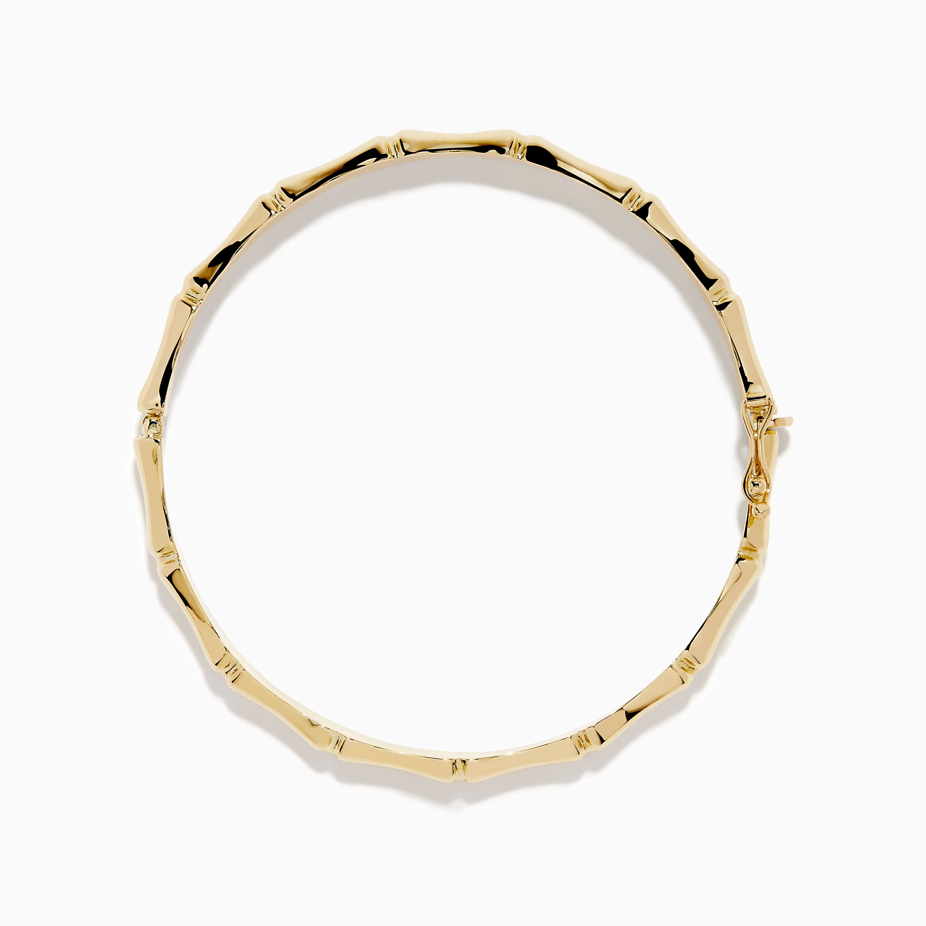 14K Yellow Gold Bamboo Hinge Bangle – effyjewelry.com