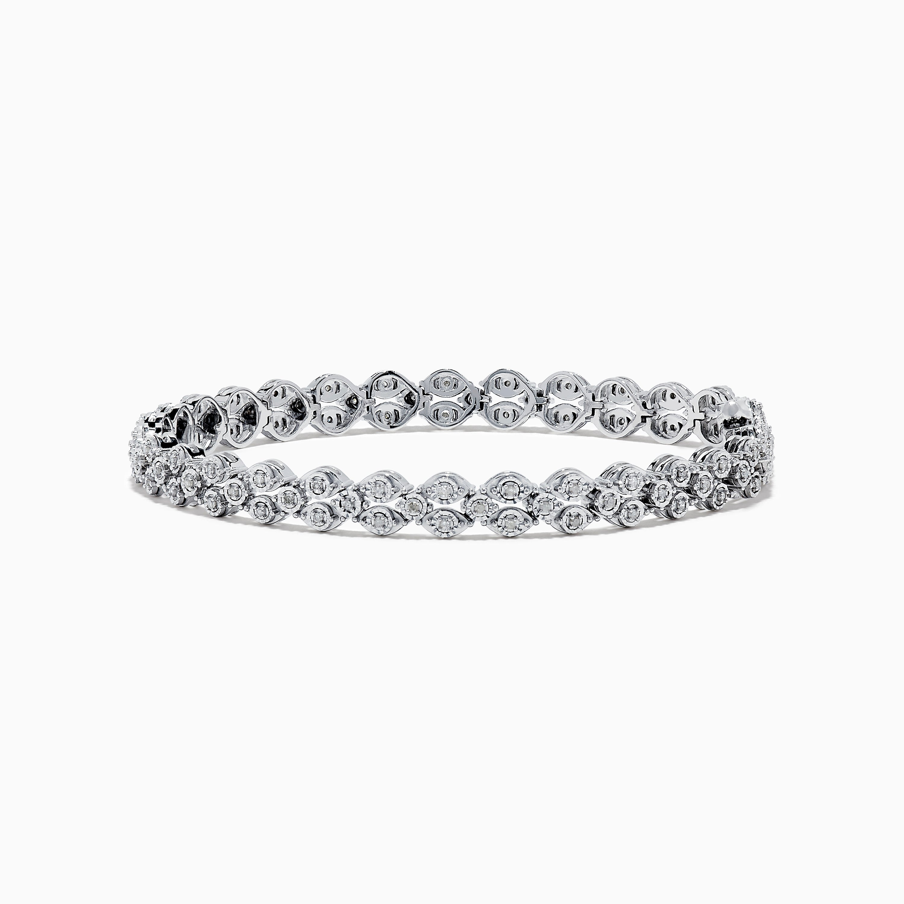 925 Sterling Silver Diamond Cluster Tennis Bracelet – effyjewelry.com