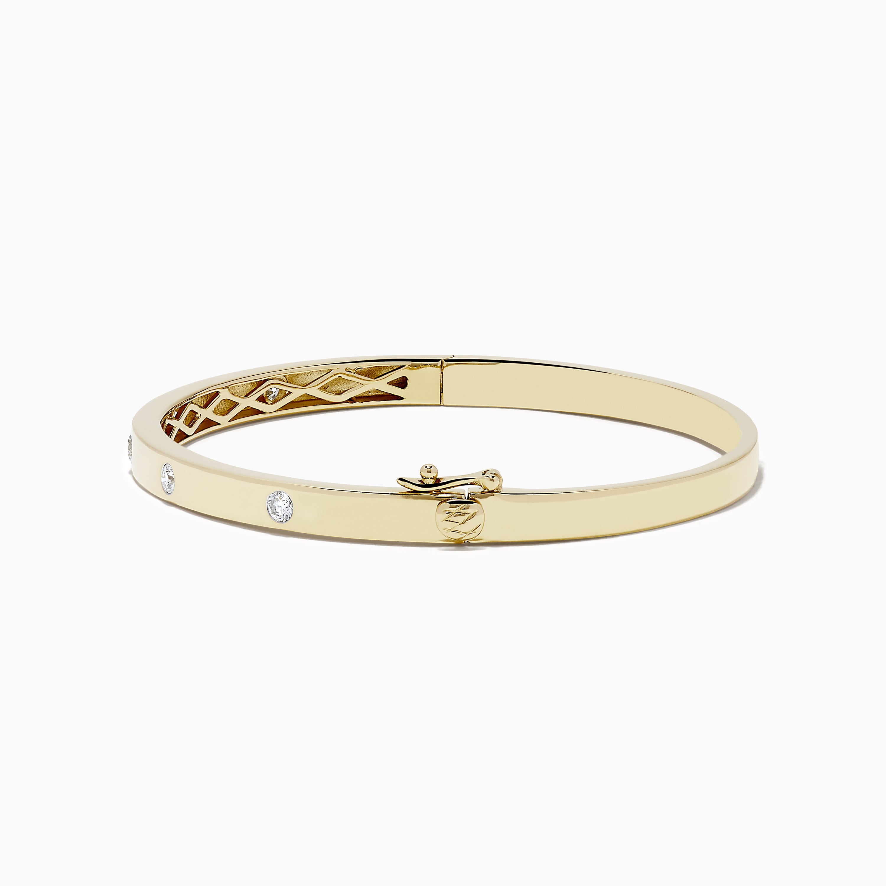 D'Oro 14k Yellow Gold Bezel Set Diamond Bangle 0.35 TCW – effyjewelry.com
