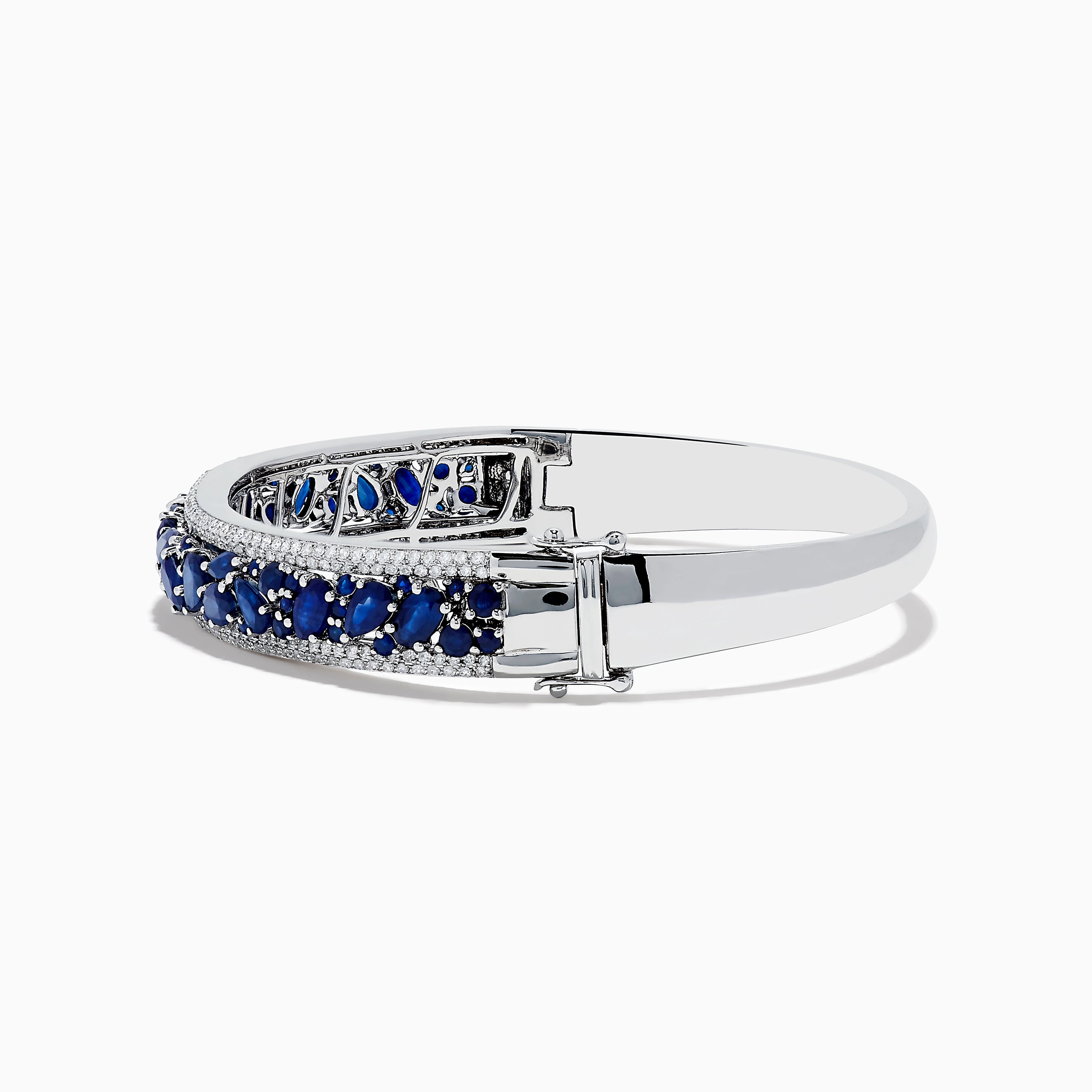 Royale Bleu 14K White Gold Blue Sapphire and Diamond Bangle ...