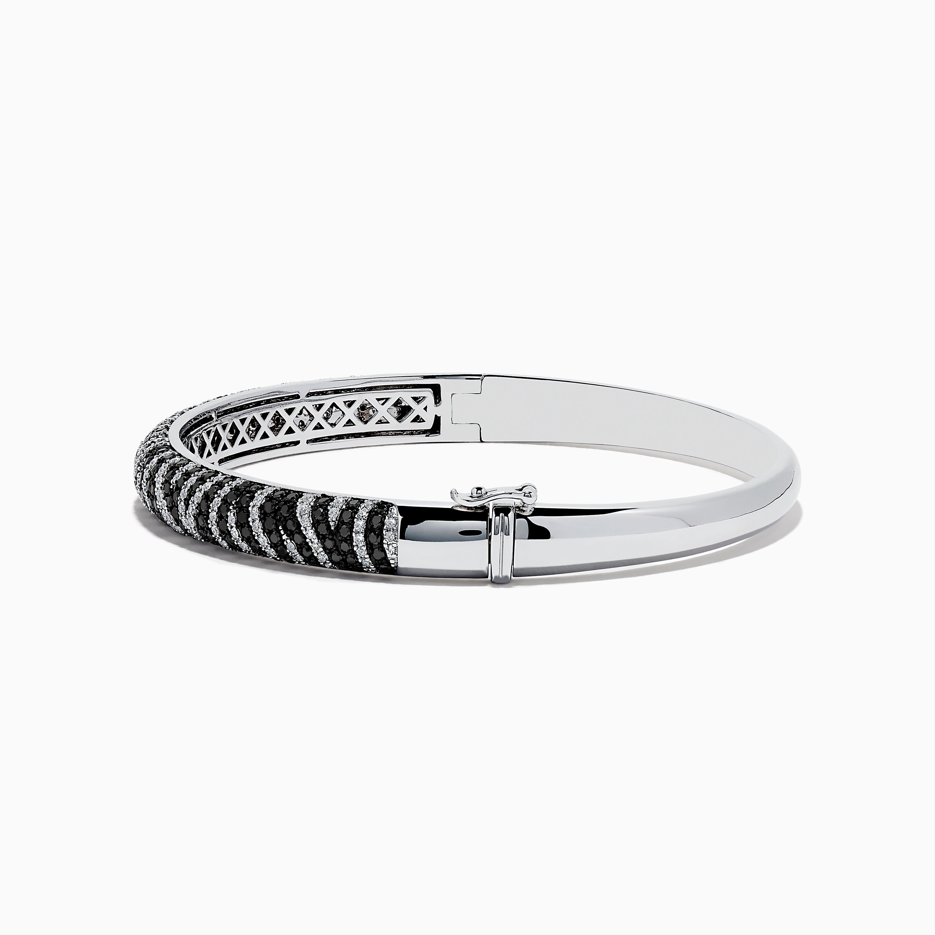 14k White Gold Black and White Diamond Zebra Print Bangle – effyjewelry.com