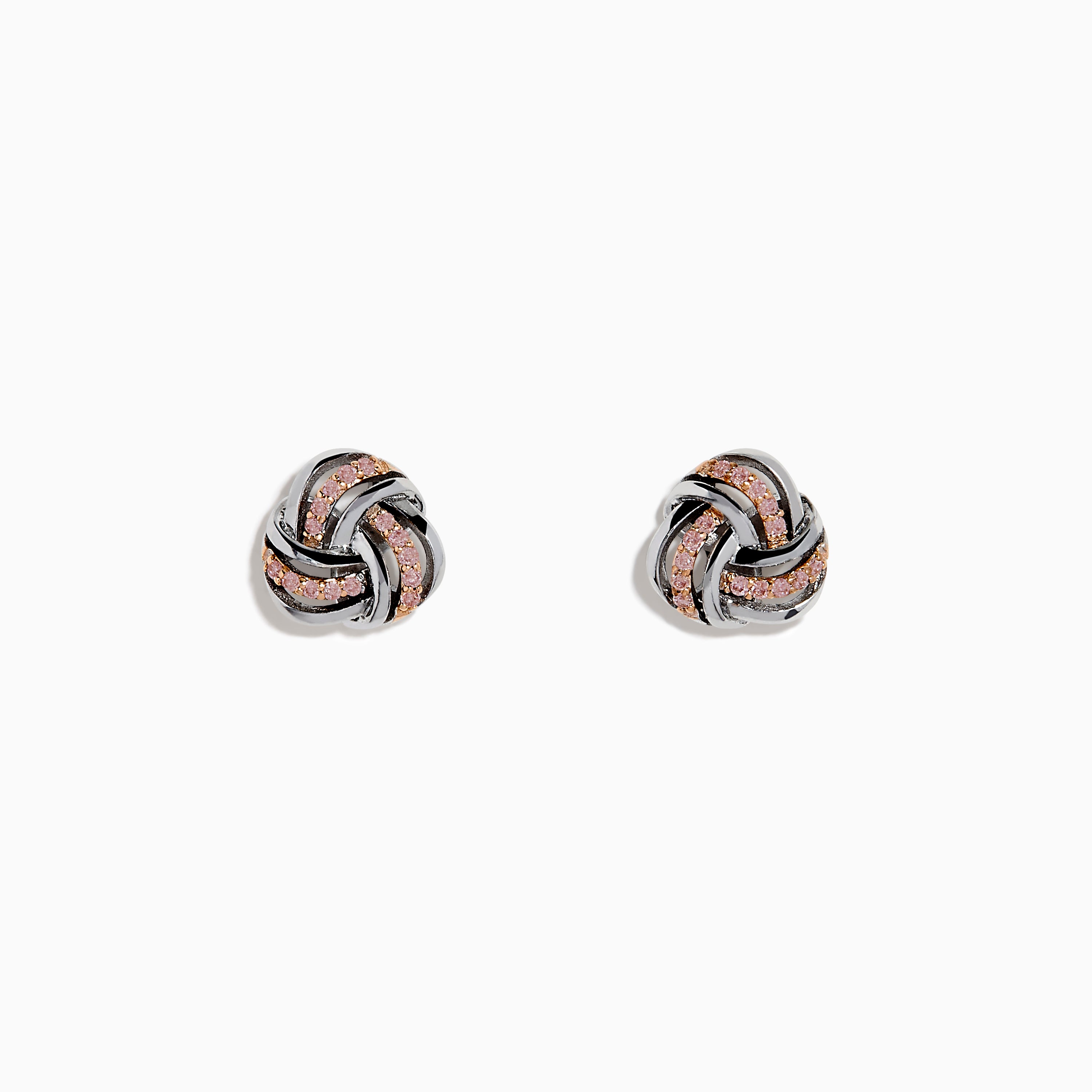 14K White Gold Pink Diamond Love Knot Earrings – effyjewelry.com