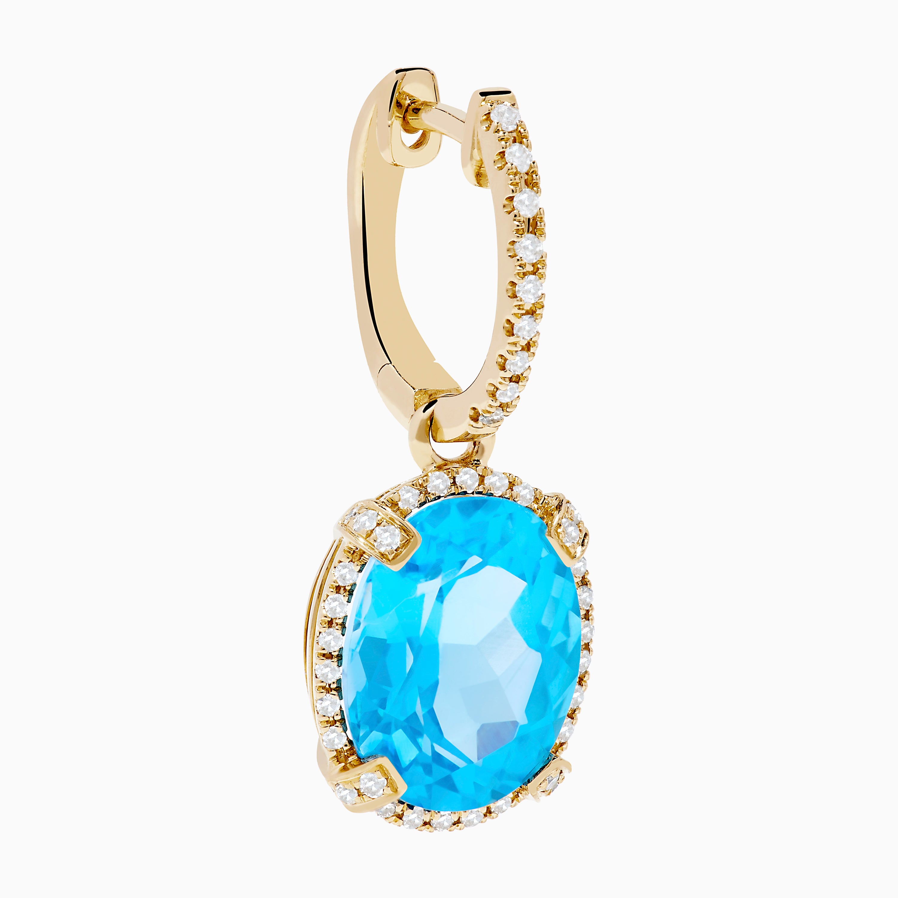 14K Yellow Gold Blue Topaz and Diamond Drop Earrings – effyjewelry.com