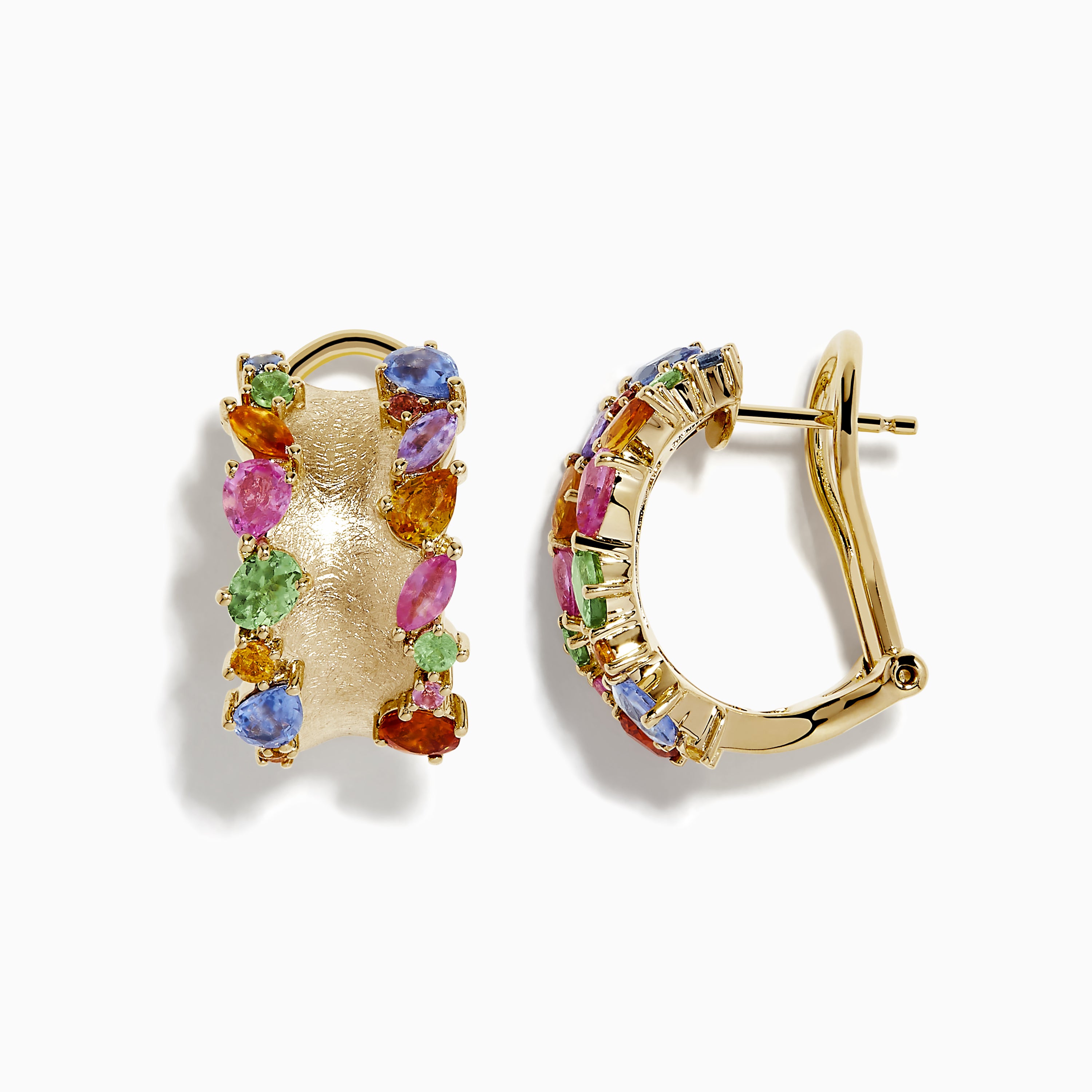 Watercolor 14k Yellow Gold Multi Sapphire Earrings – effyjewelry.com