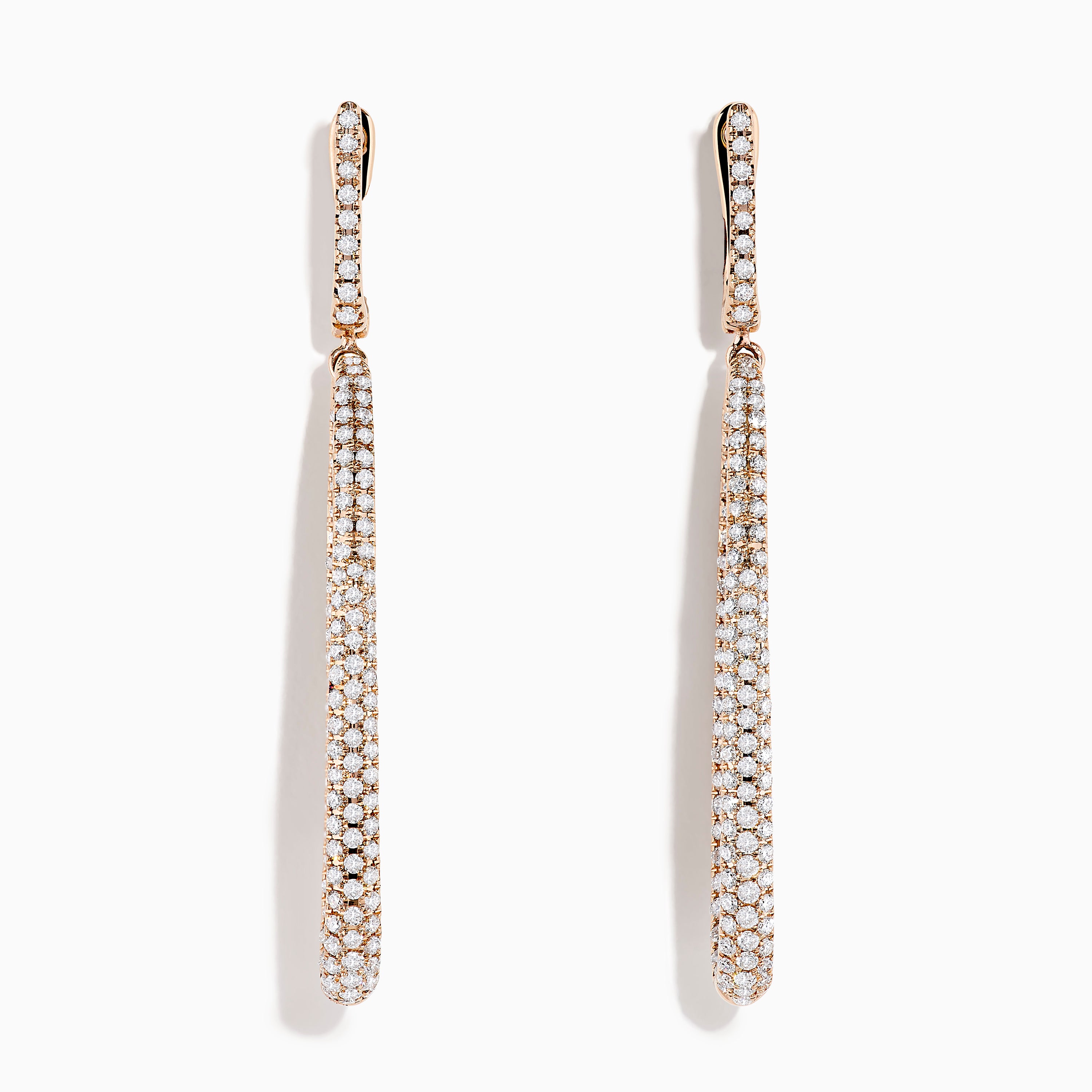 Pave Rose 14K Rose Gold Diamond Inside Out Earrings – effyjewelry.com
