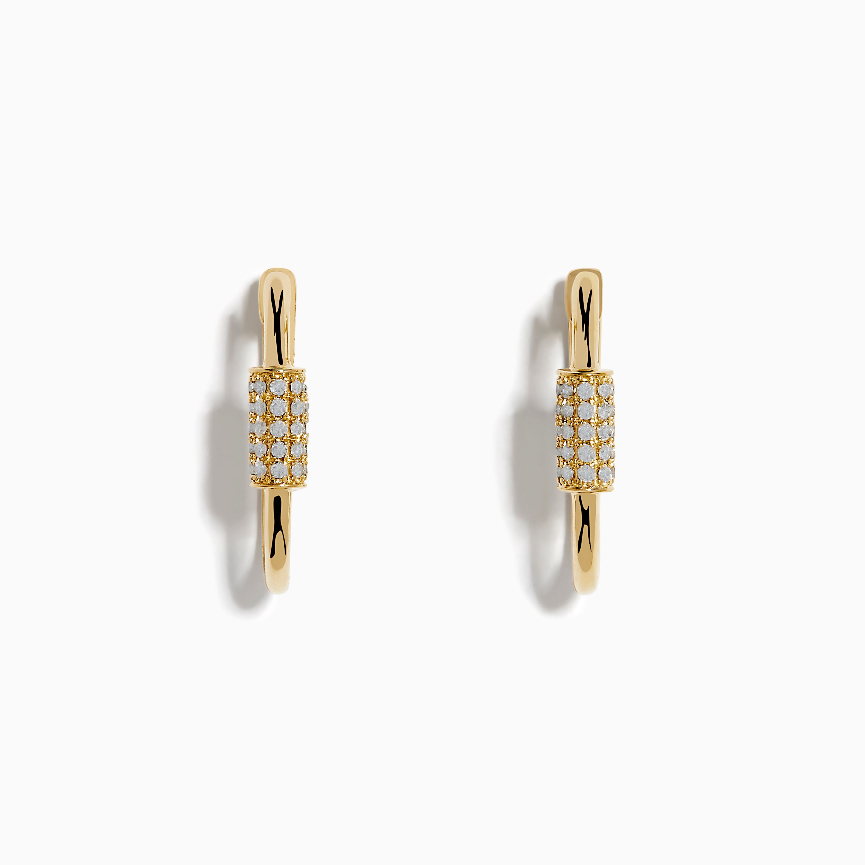 14K Yellow Gold Diamond Hoop Earrings – effyjewelry.com