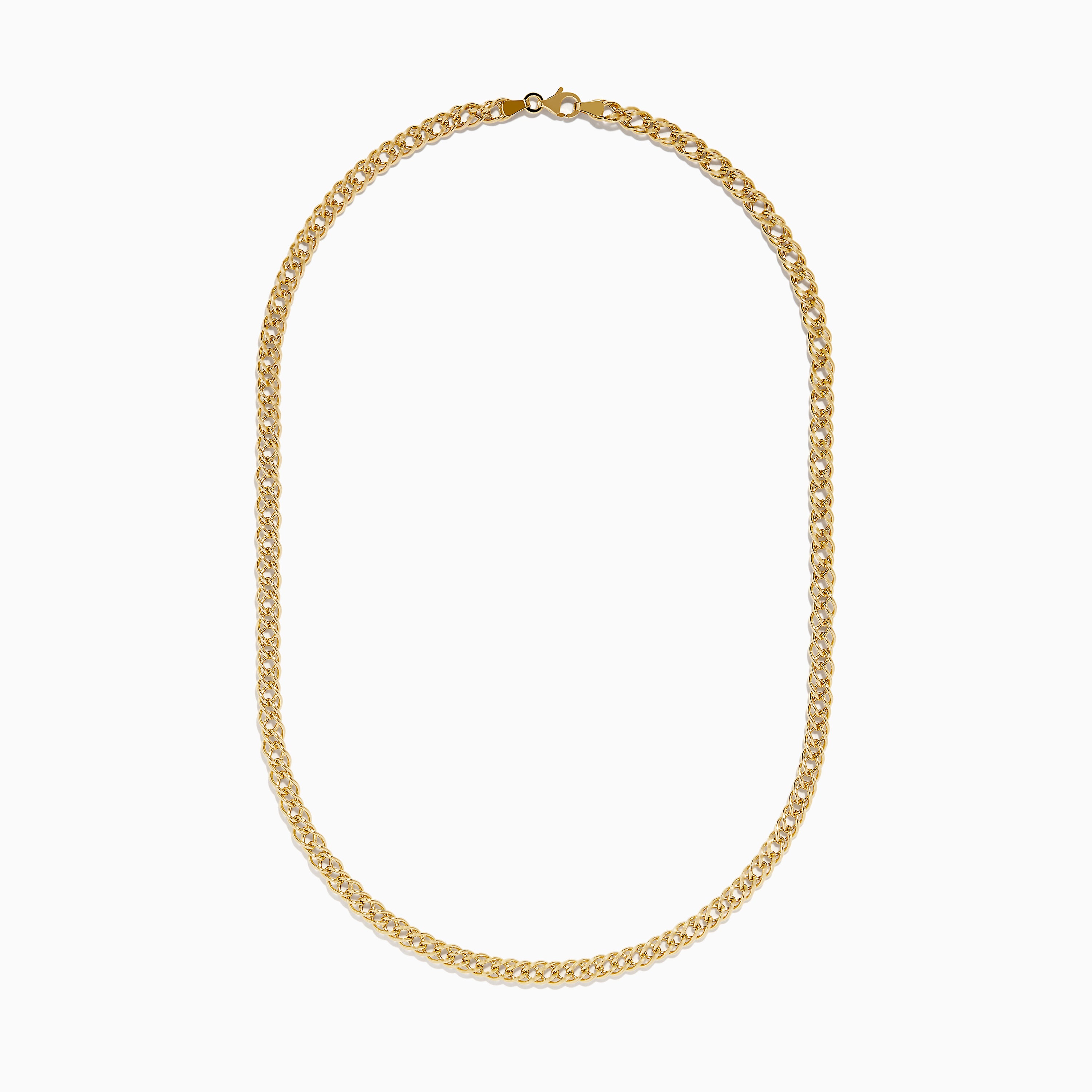 14K Yellow Gold Hollow Interlock Links Chain Necklace 18" – effyjewelry.com