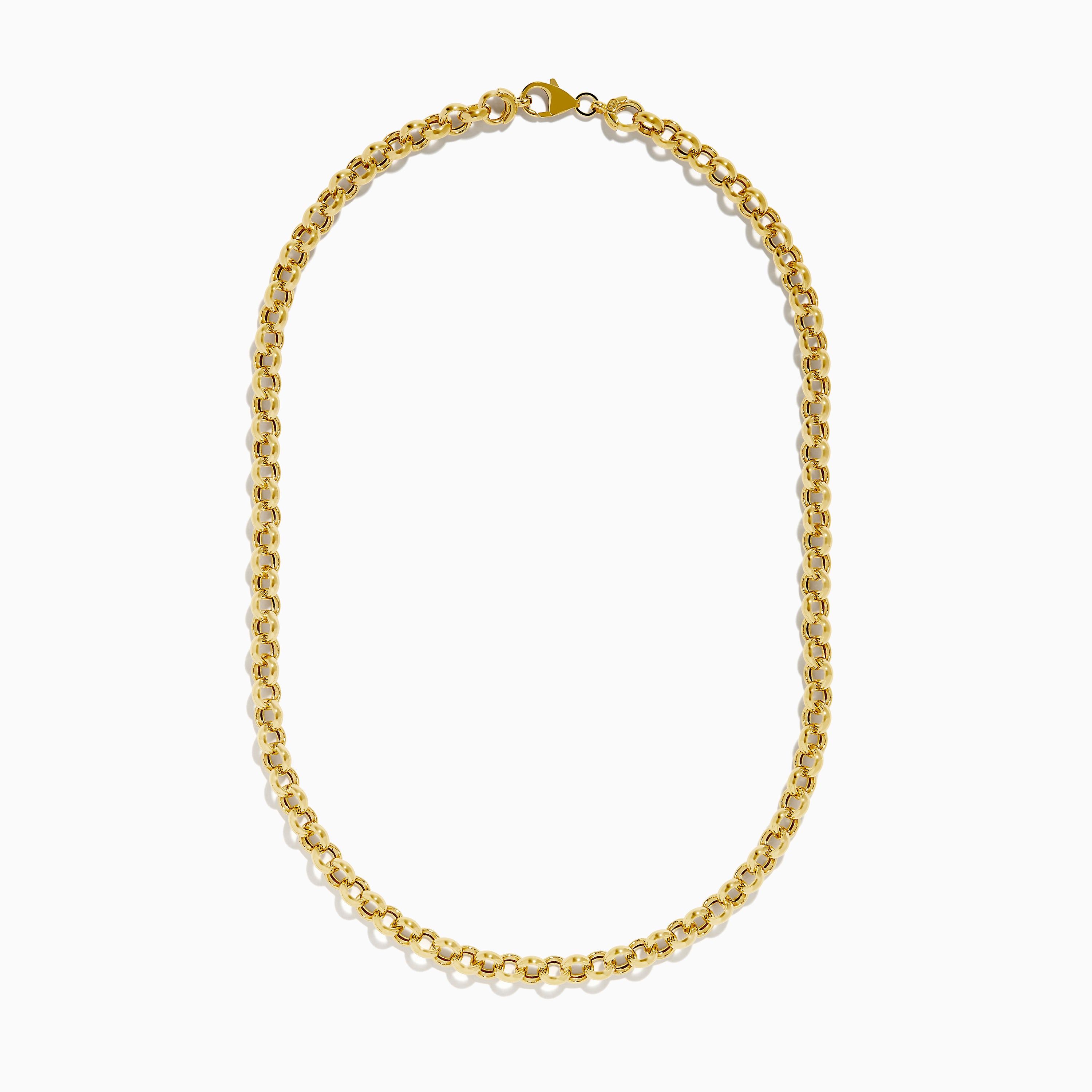 14K Yellow Gold 18" Hollow Rolo Chain – effyjewelry.com