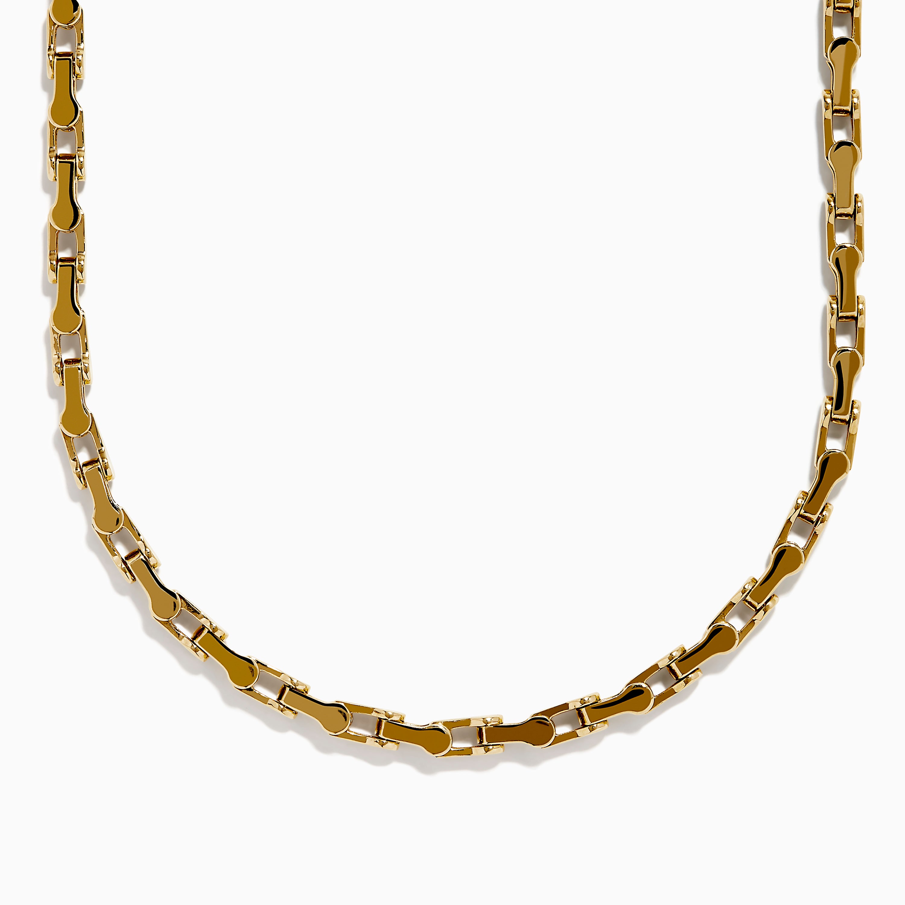 Men's 14K Yellow Gold 5mm Guage Railroad Cycle Chain Necklace 22 ...