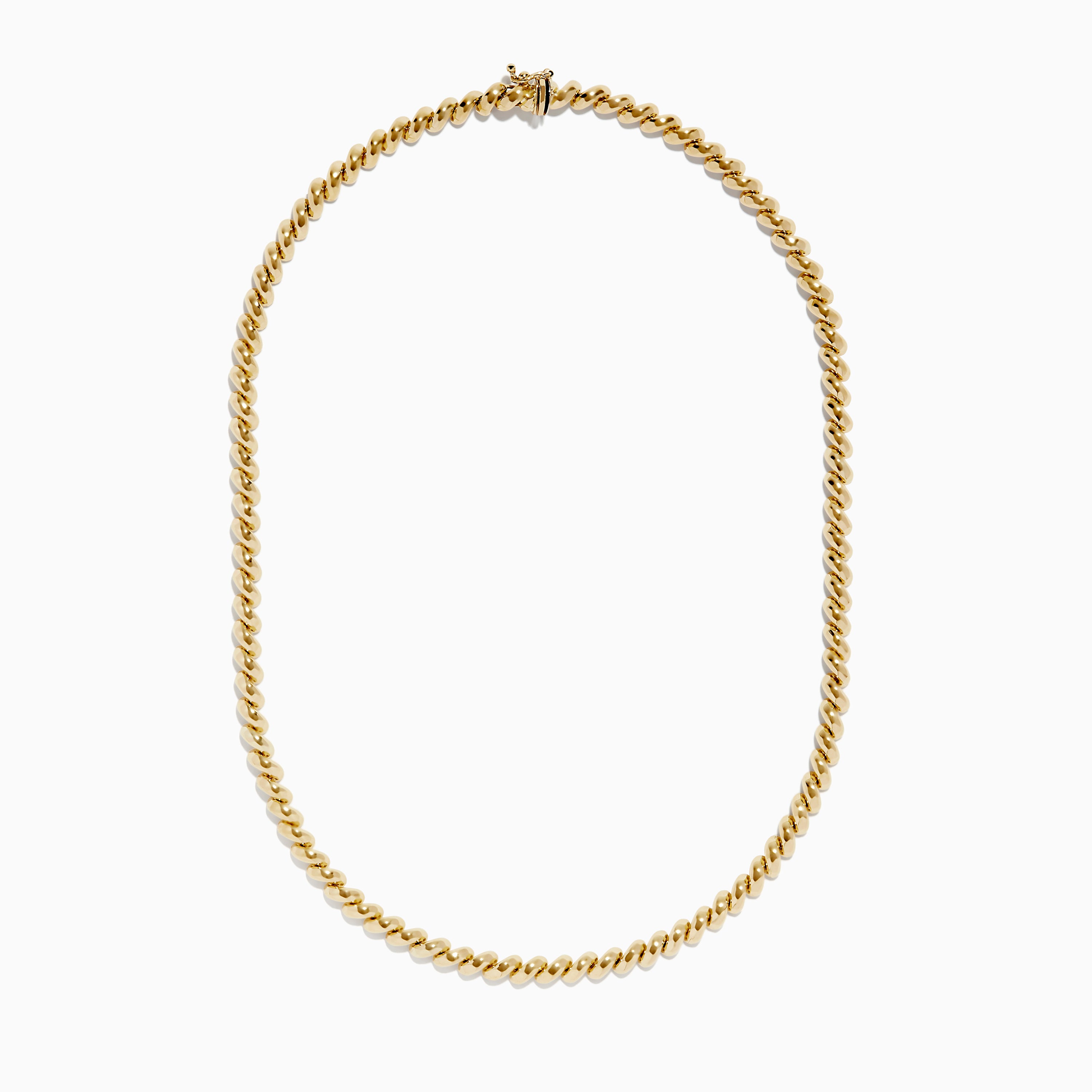 14K Yellow Gold Hollow San Marco Chain Necklace 17" – effyjewelry.com