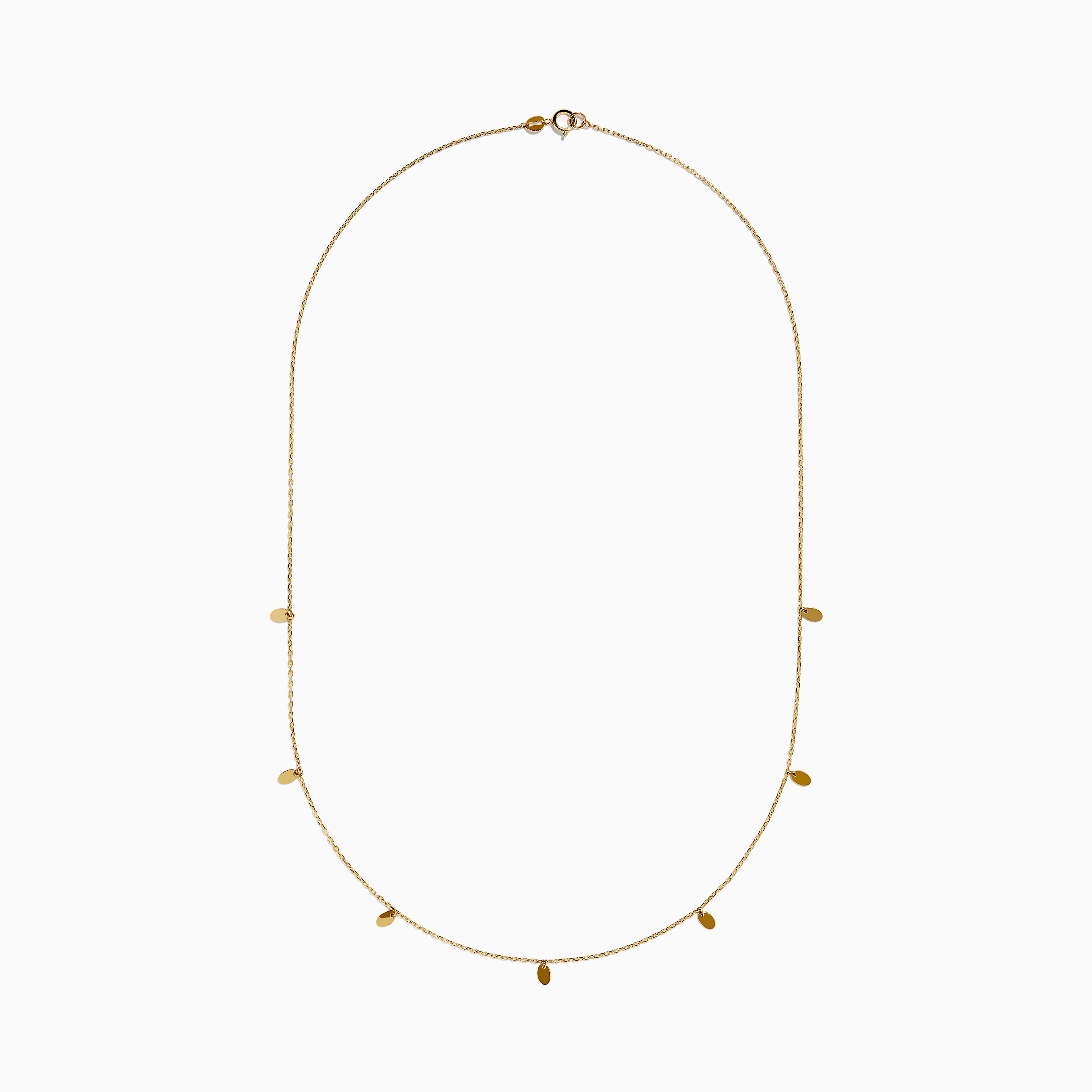 14K Yellow Gold Oval Charm Station Necklace – effyjewelry.com