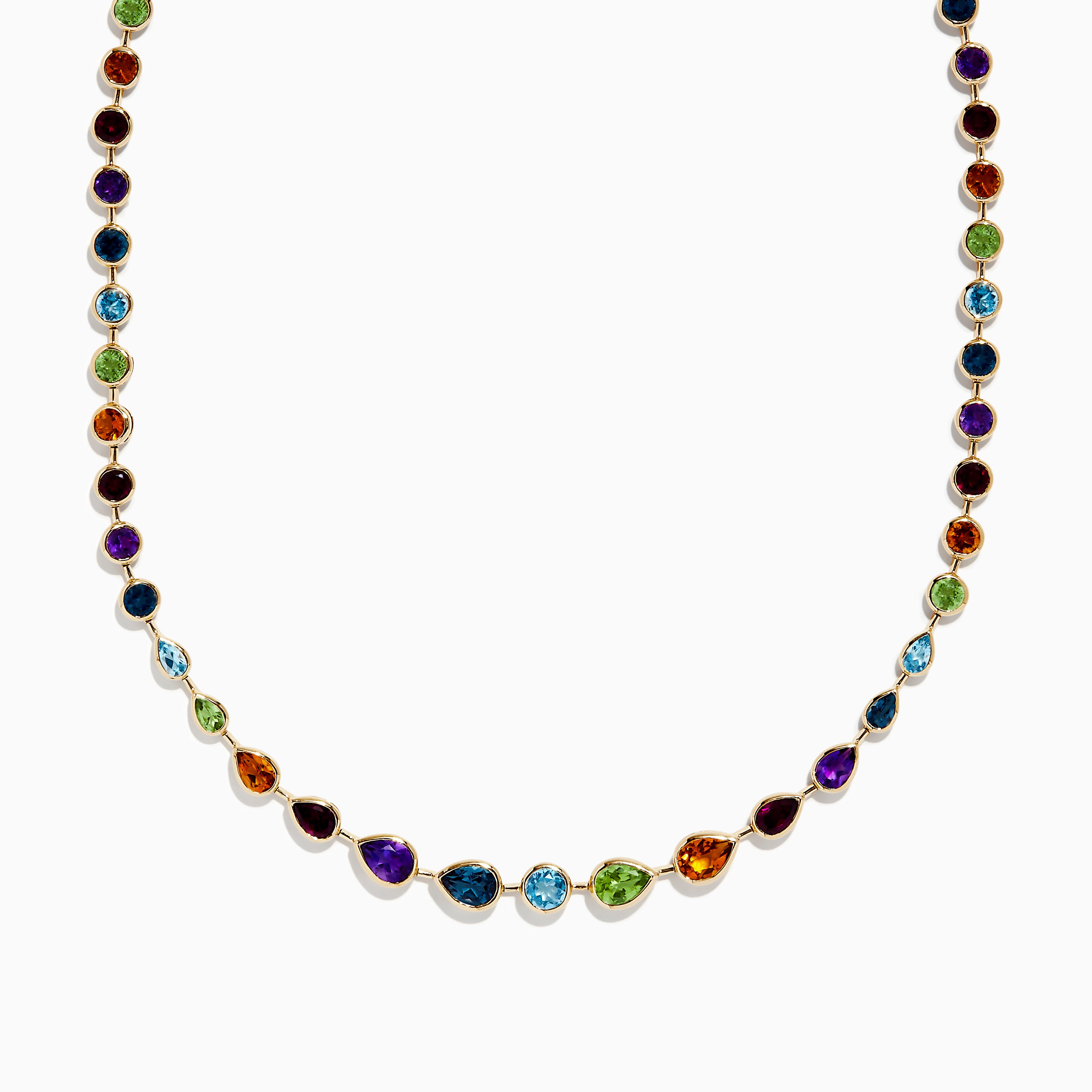 Mosaic 14K Yellow Gold Multi Gemstone Necklace – effyjewelry.com