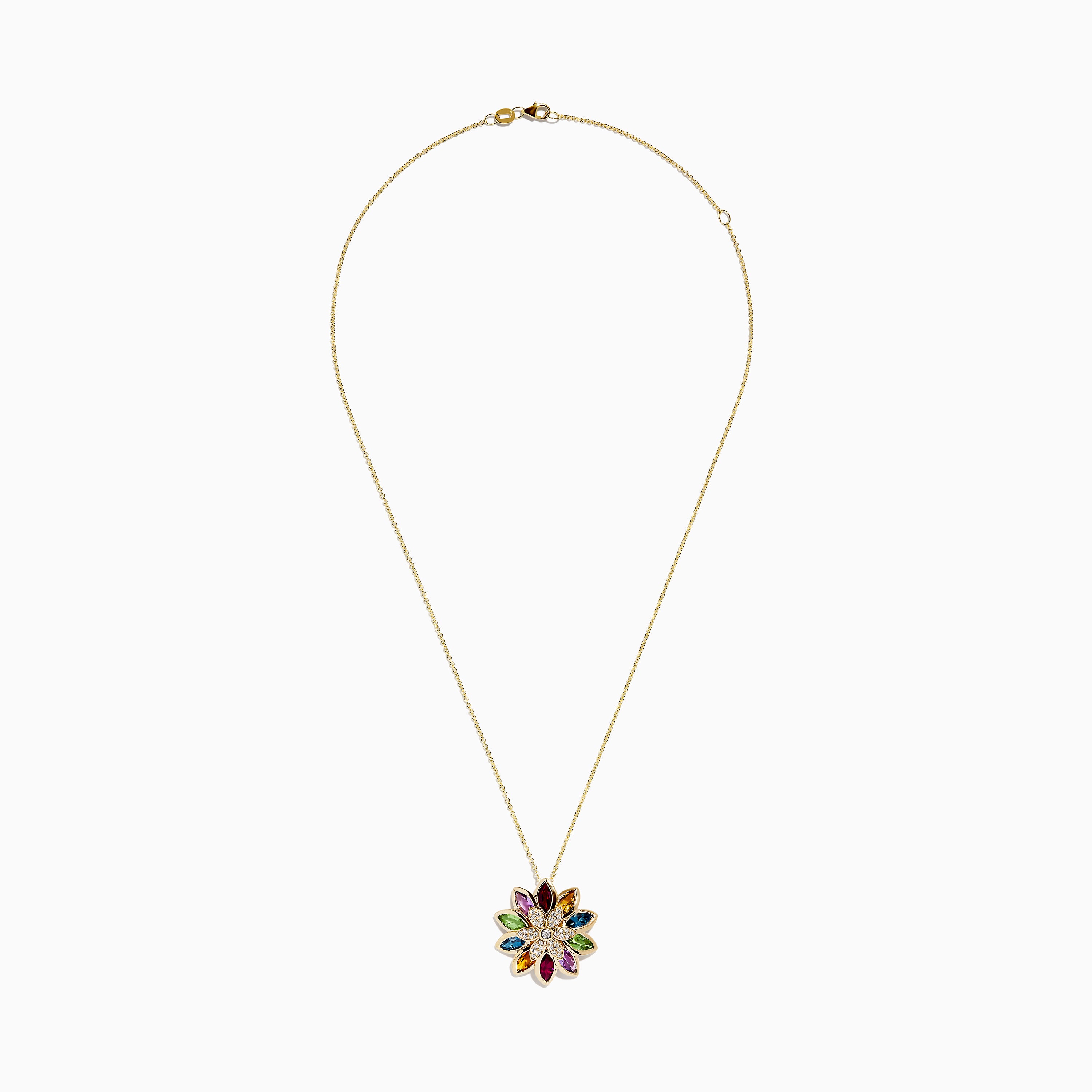 Mosaic 14K Yellow Gold Semi Precious and Diamond Pendant – effyjewelry.com