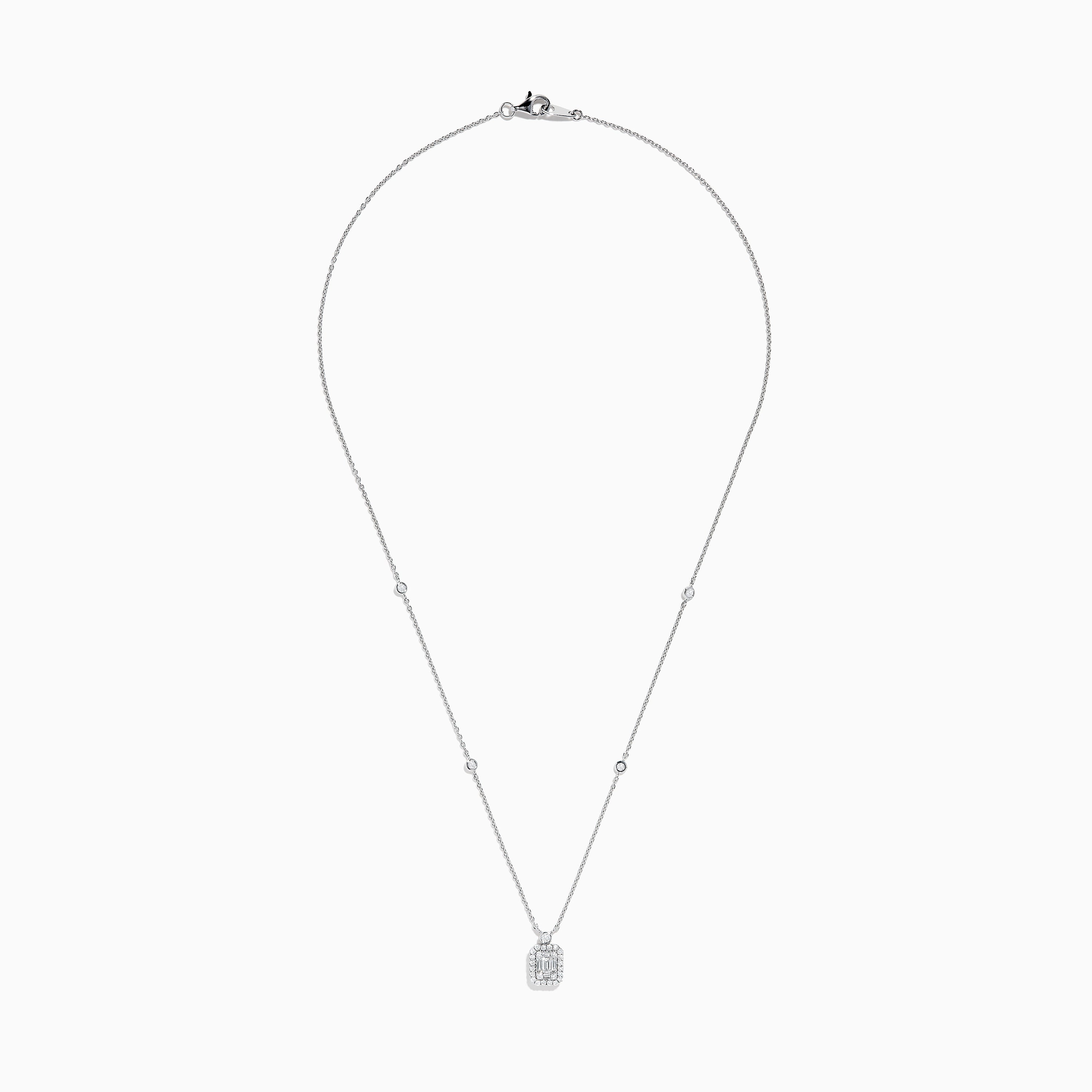 Classique 14K White Gold Diamond Stationary Necklace – effyjewelry.com