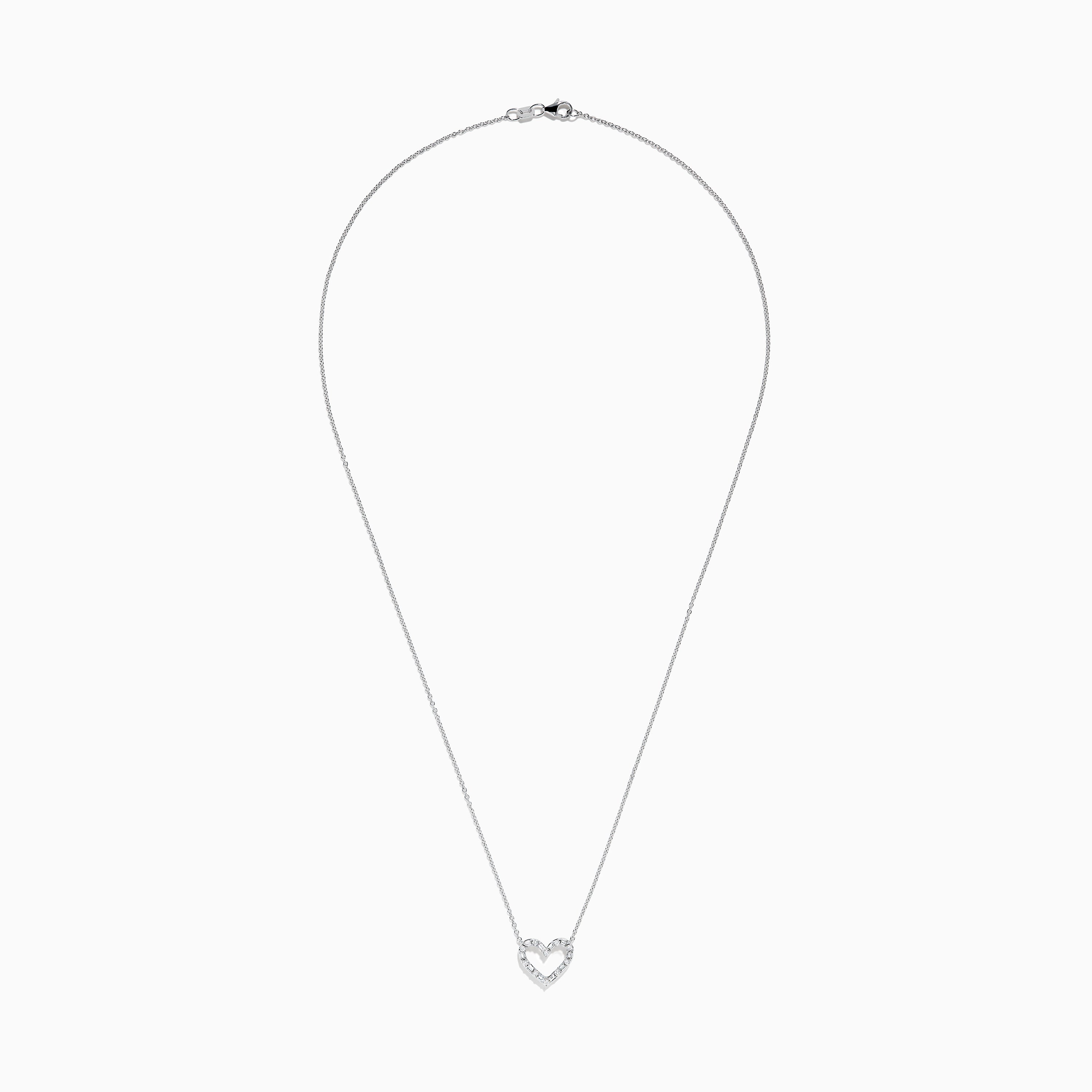 Novelty 14K White Gold Diamond Heart Necklace – effyjewelry.com