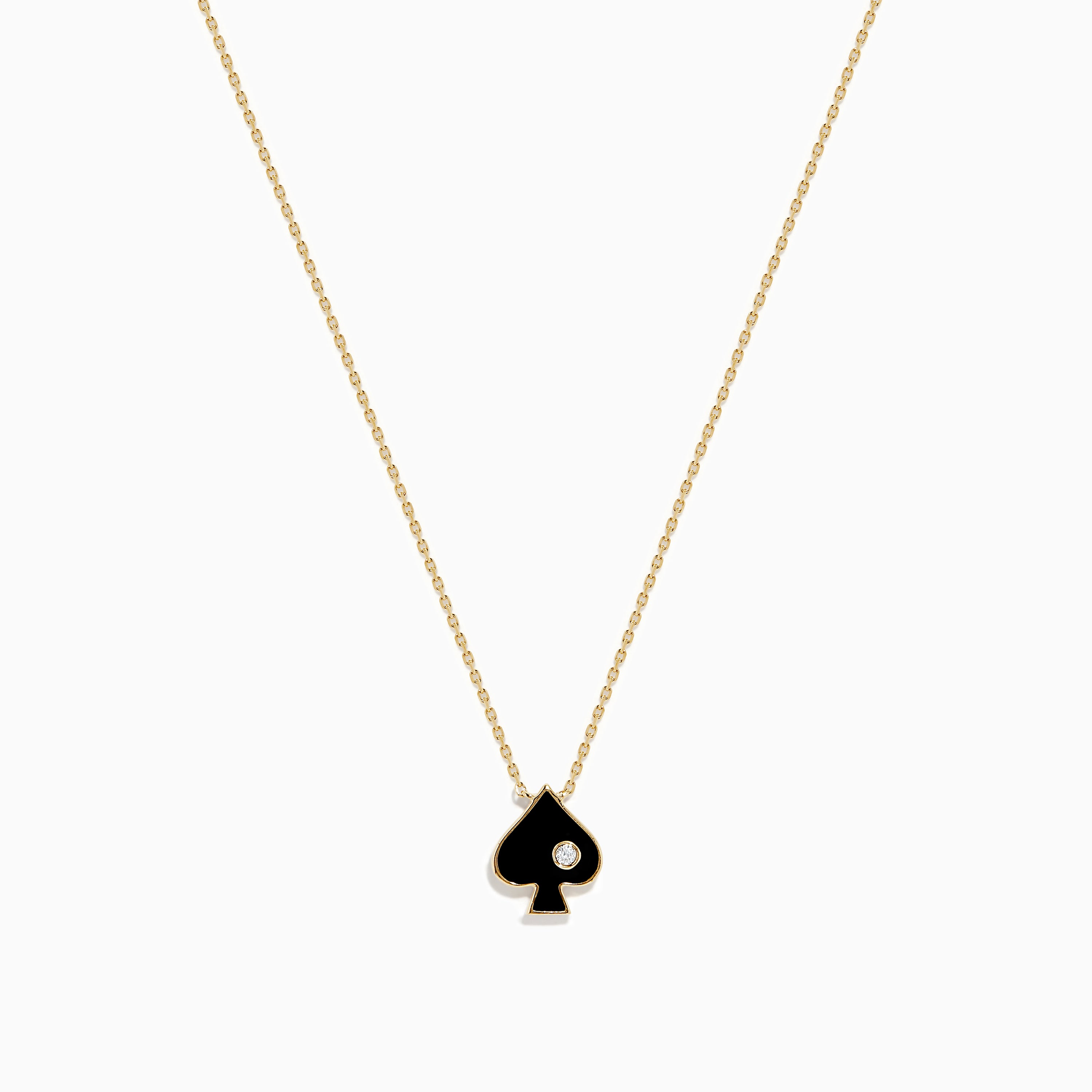 Casino 14K Yellow Gold Diamond Spade Suit Necklace – effyjewelry.com