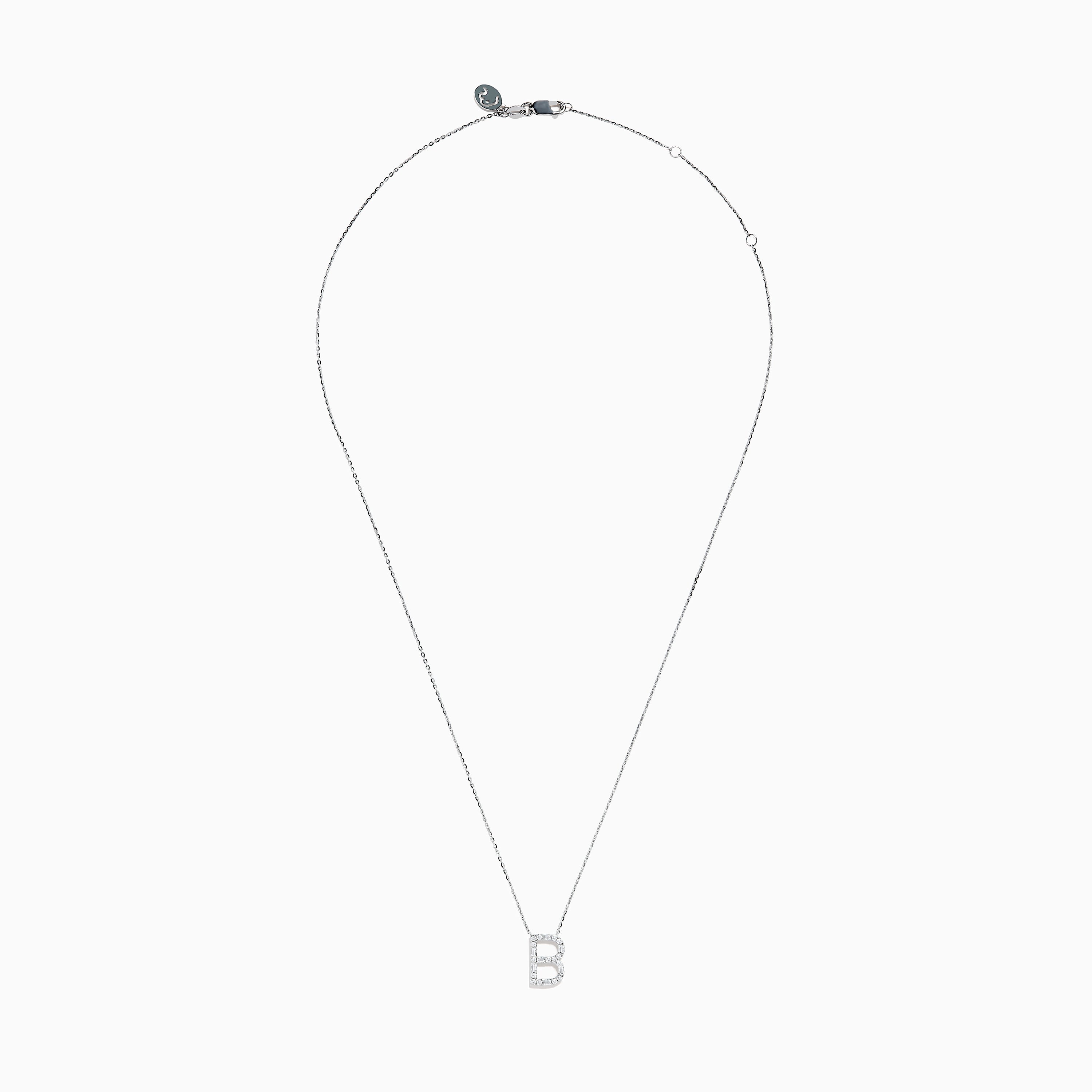 14K White Gold Diamond Initial "B" Pendant – effyjewelry.com