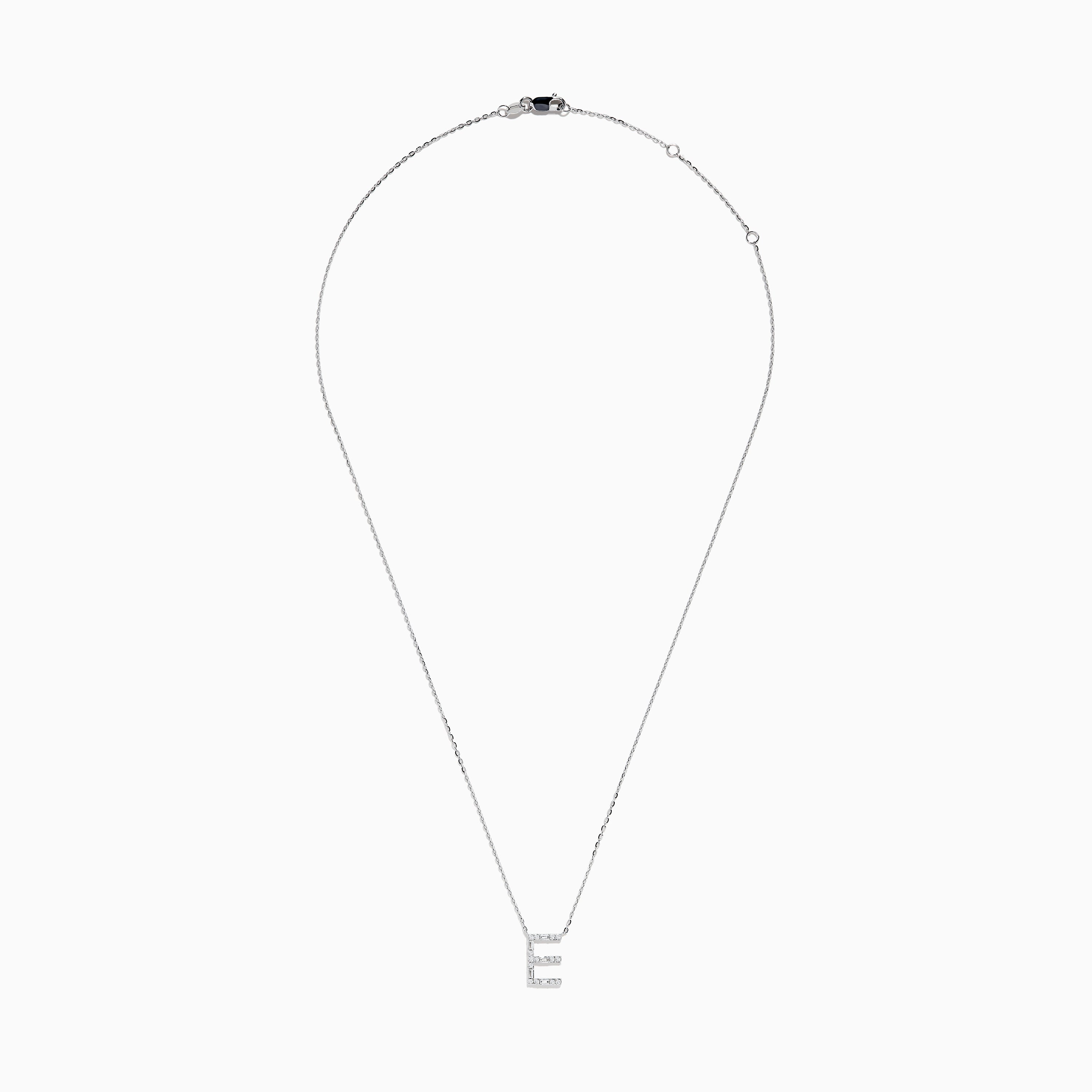 14K White Gold Diamond Initial "E" Pendant – effyjewelry.com