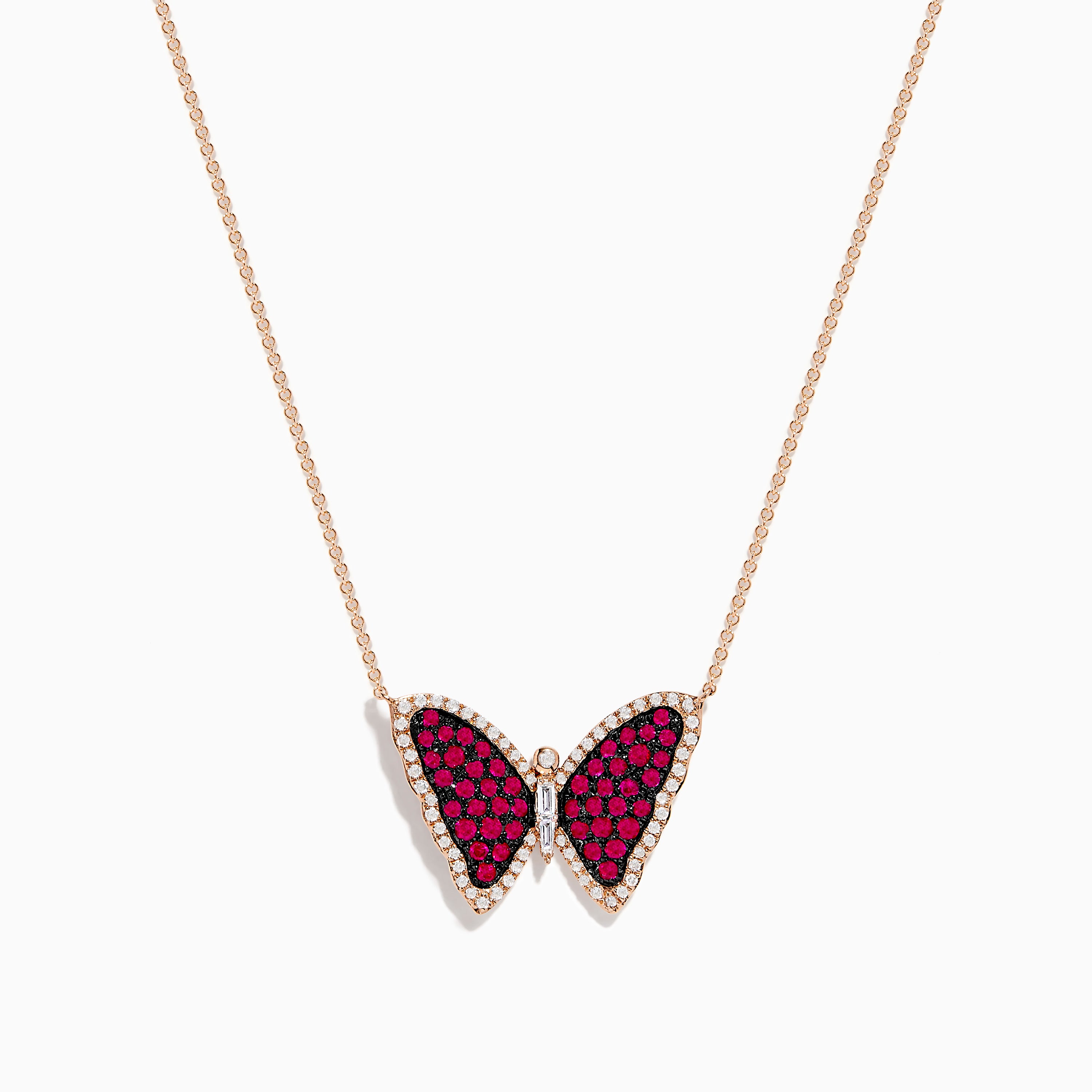 Ruby Royale 14K Rose Gold Ruby Butterfly Necklace – effyjewelry.com