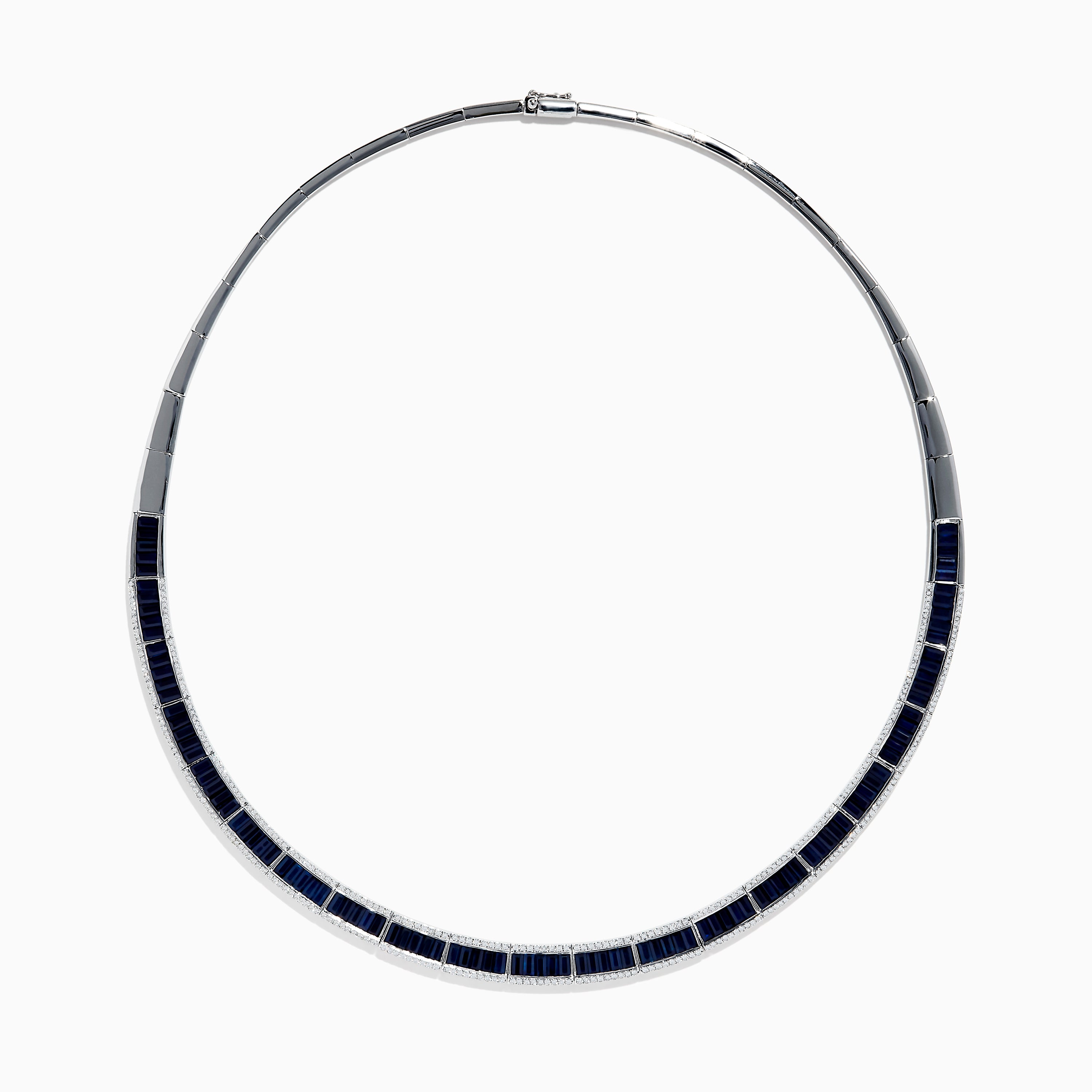 Royale Bleu 14K White Gold Blue Sapphire and Diamond Necklace ...