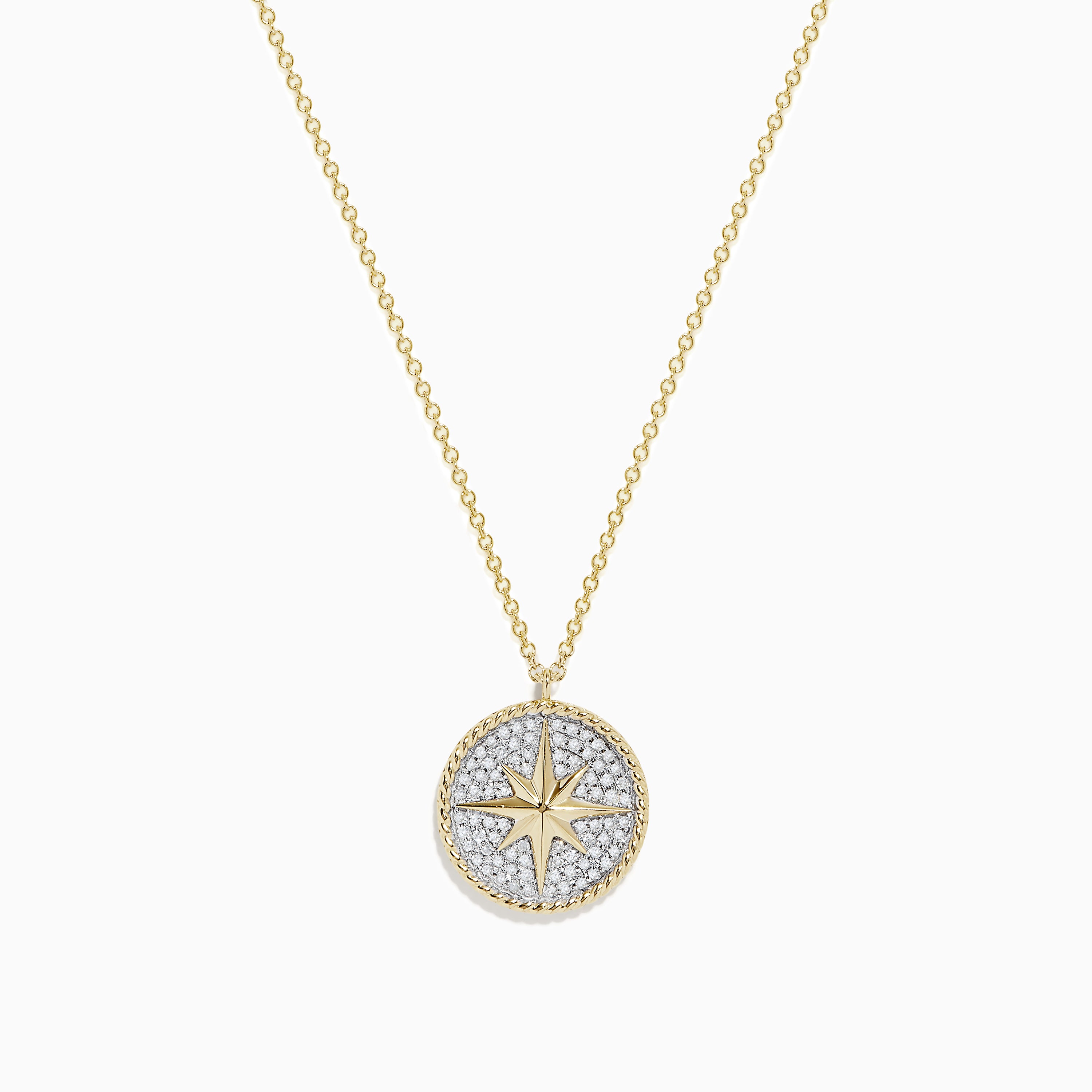 Novelty 14k Yellow Gold Diamond Compass Pendant – effyjewelry.com