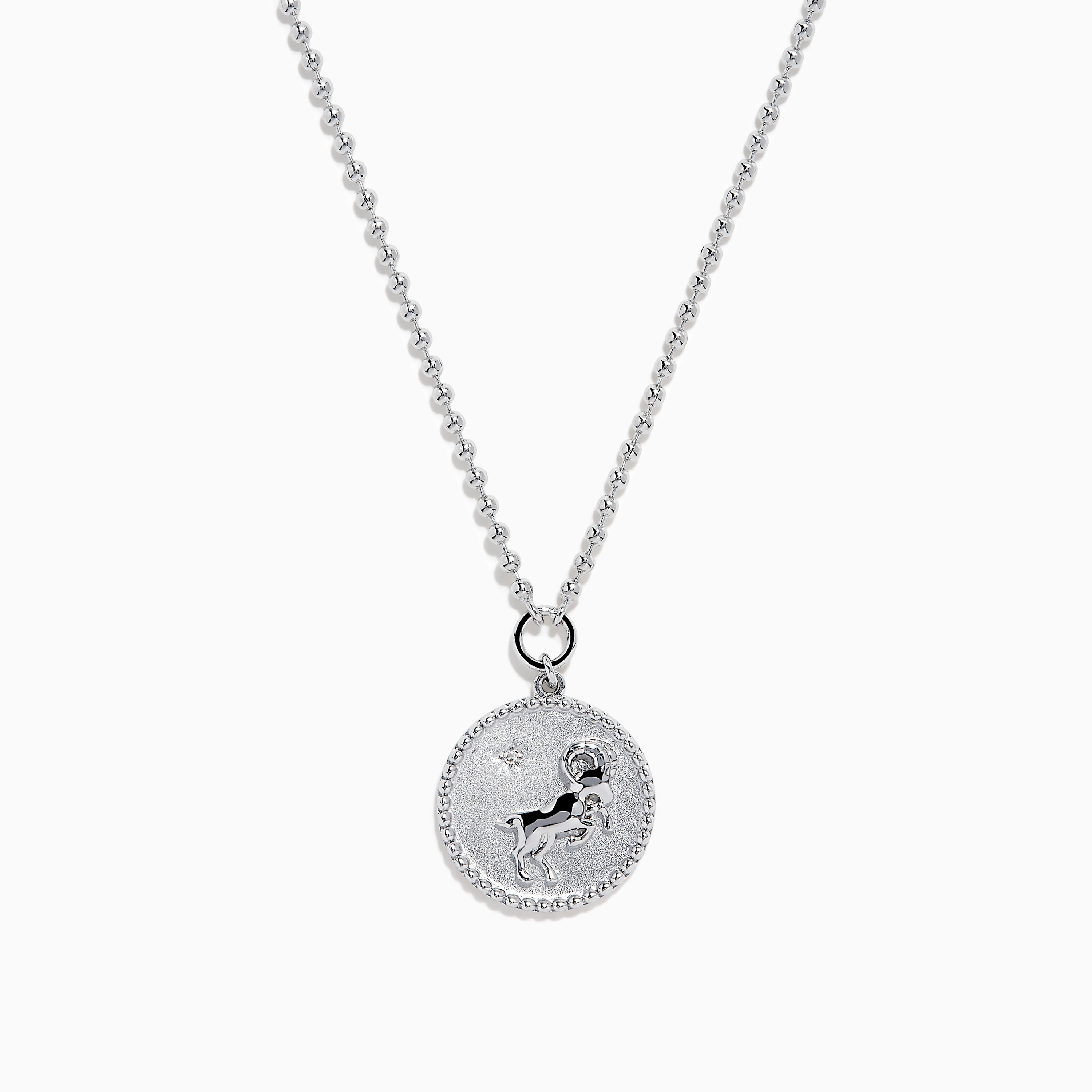 Zodiac 925 Sterling Silver and Diamond Aries Necklace – effyjewelry.com