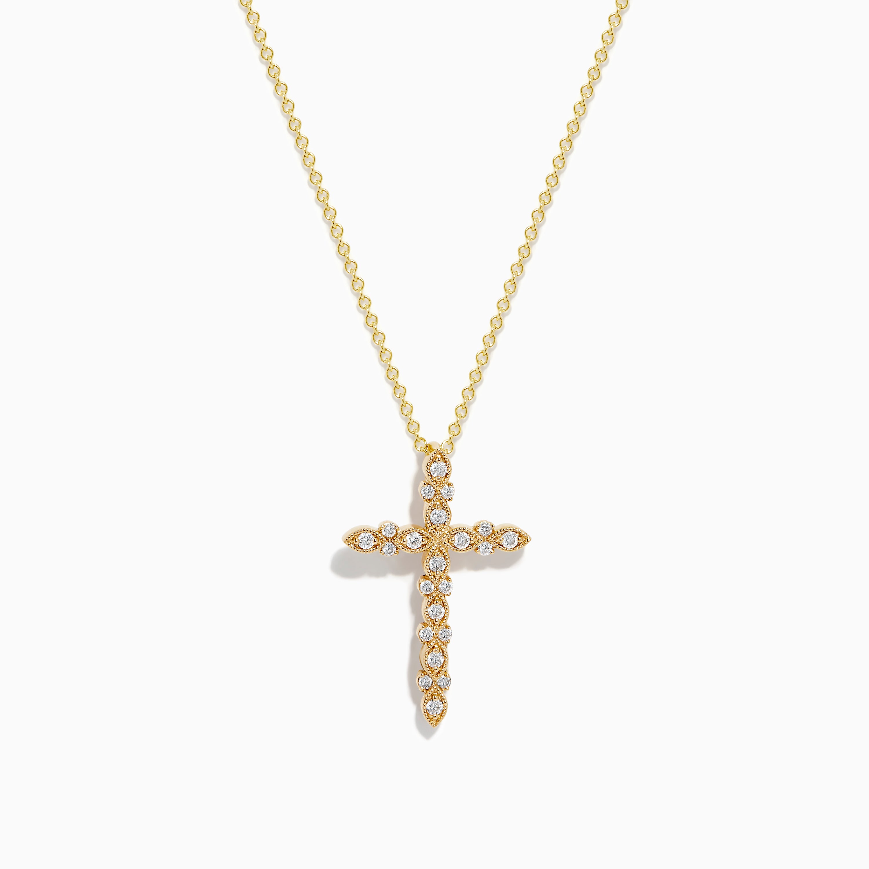 D'Oro 14K Yellow Gold Diamond Cross Pendant – effyjewelry.com