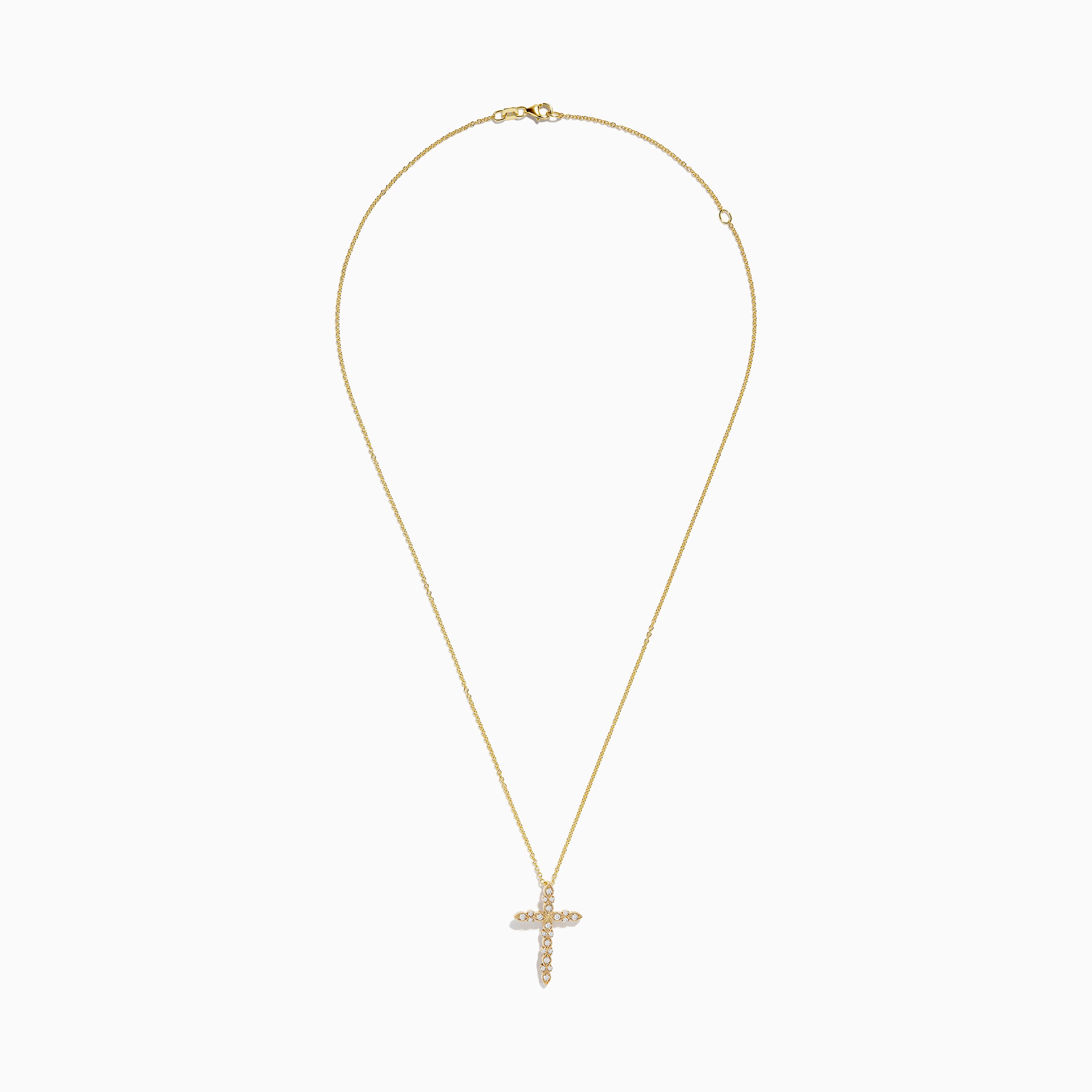 D'Oro 14K Yellow Gold Diamond Cross Pendant – effyjewelry.com