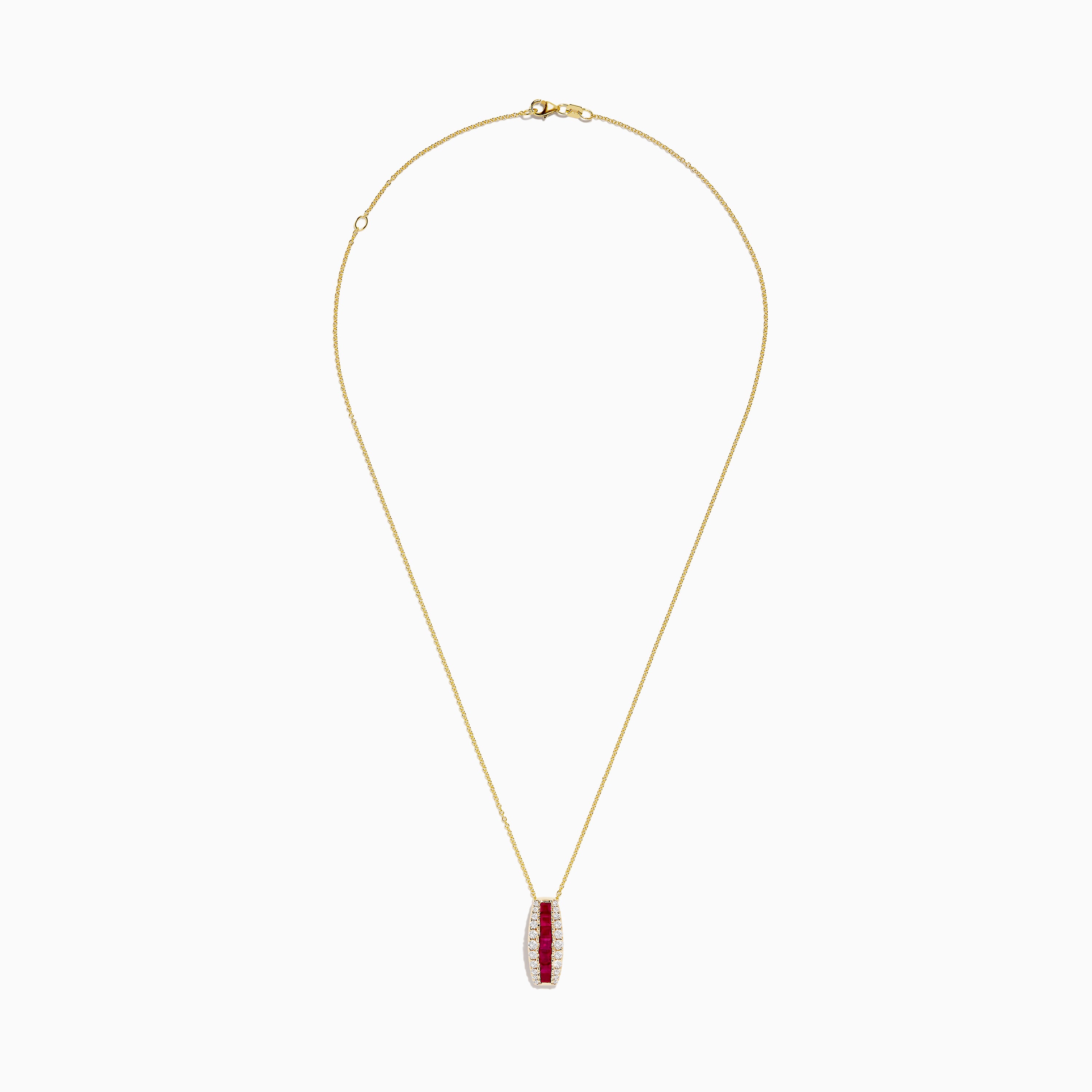 Ruby Royale 14K Yellow Gold Ruby and Diamond Pendant – effyjewelry.com