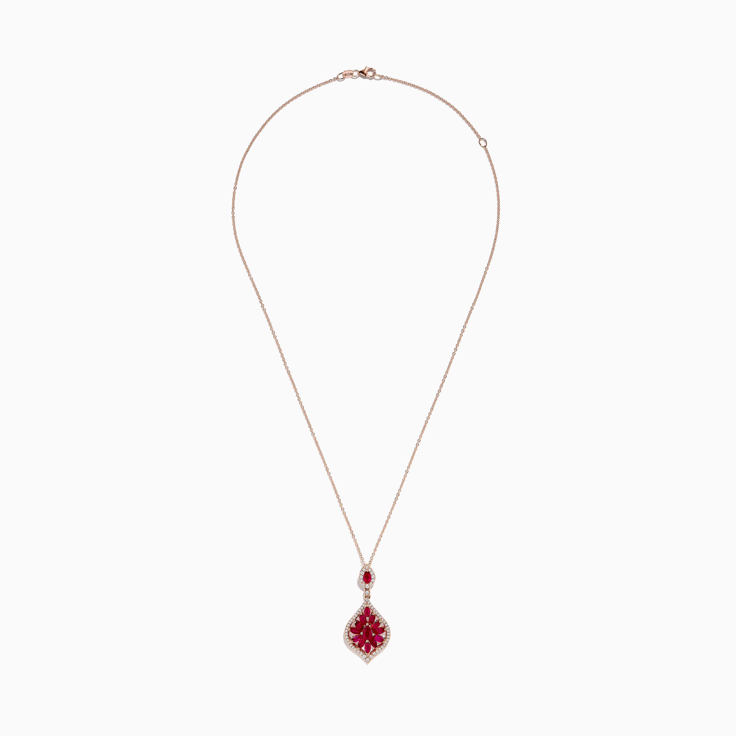 Ruby Royale 14K Rose Gold Ruby and Diamond Pendant – effyjewelry.com
