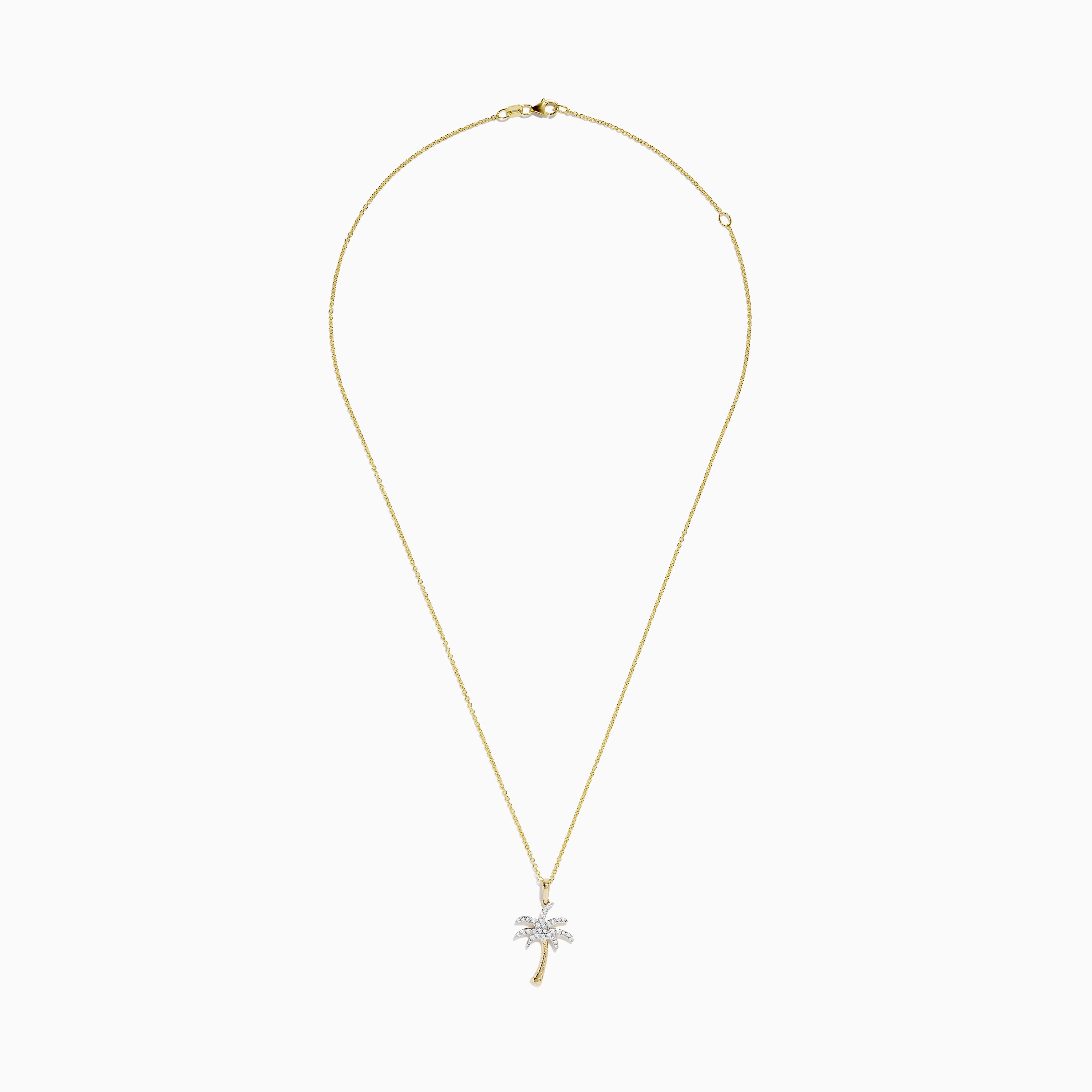 14K Yellow Gold Diamond Palm Tree Pendant – effyjewelry.com