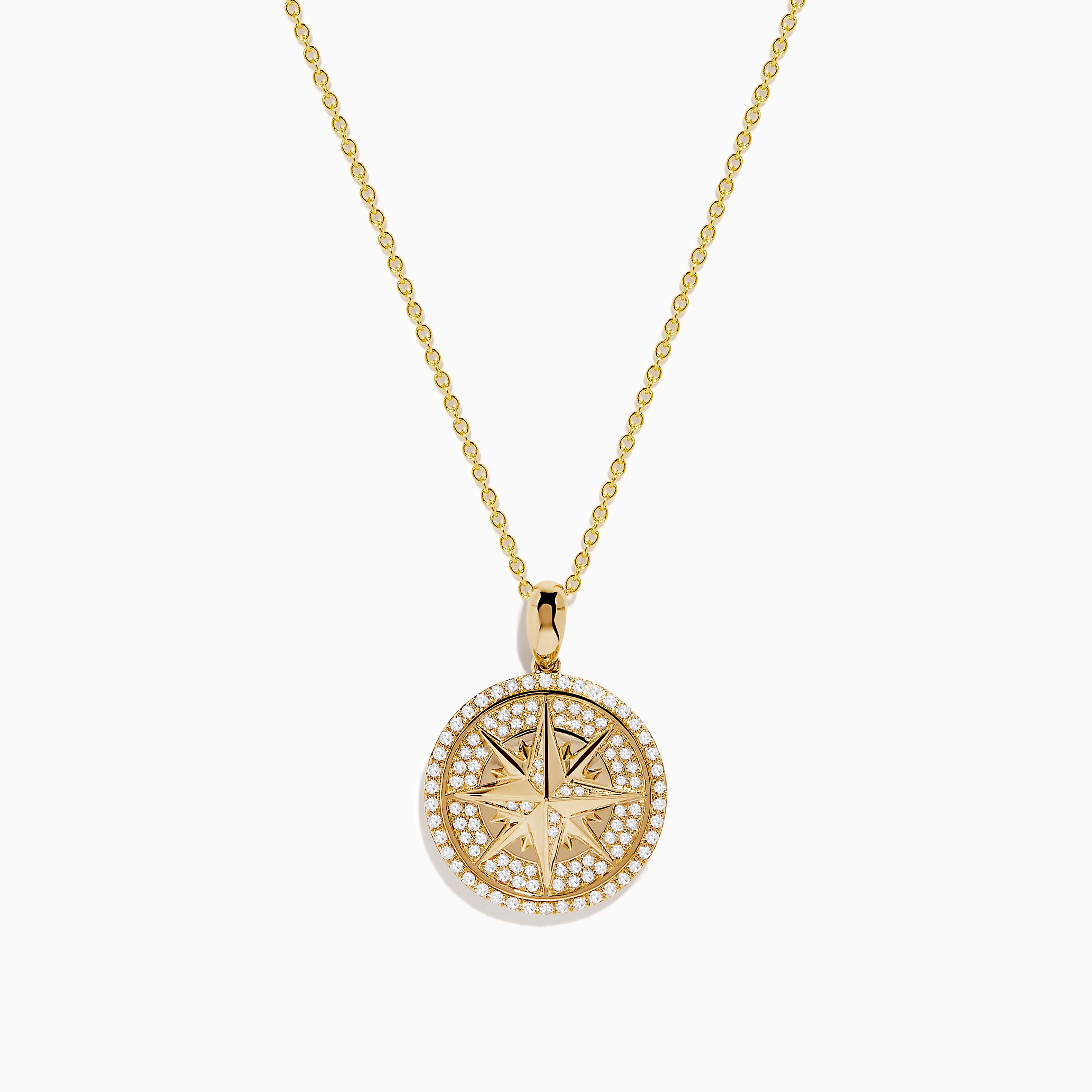 14K Yellow Gold Diamond Compass Pendant – effyjewelry.com