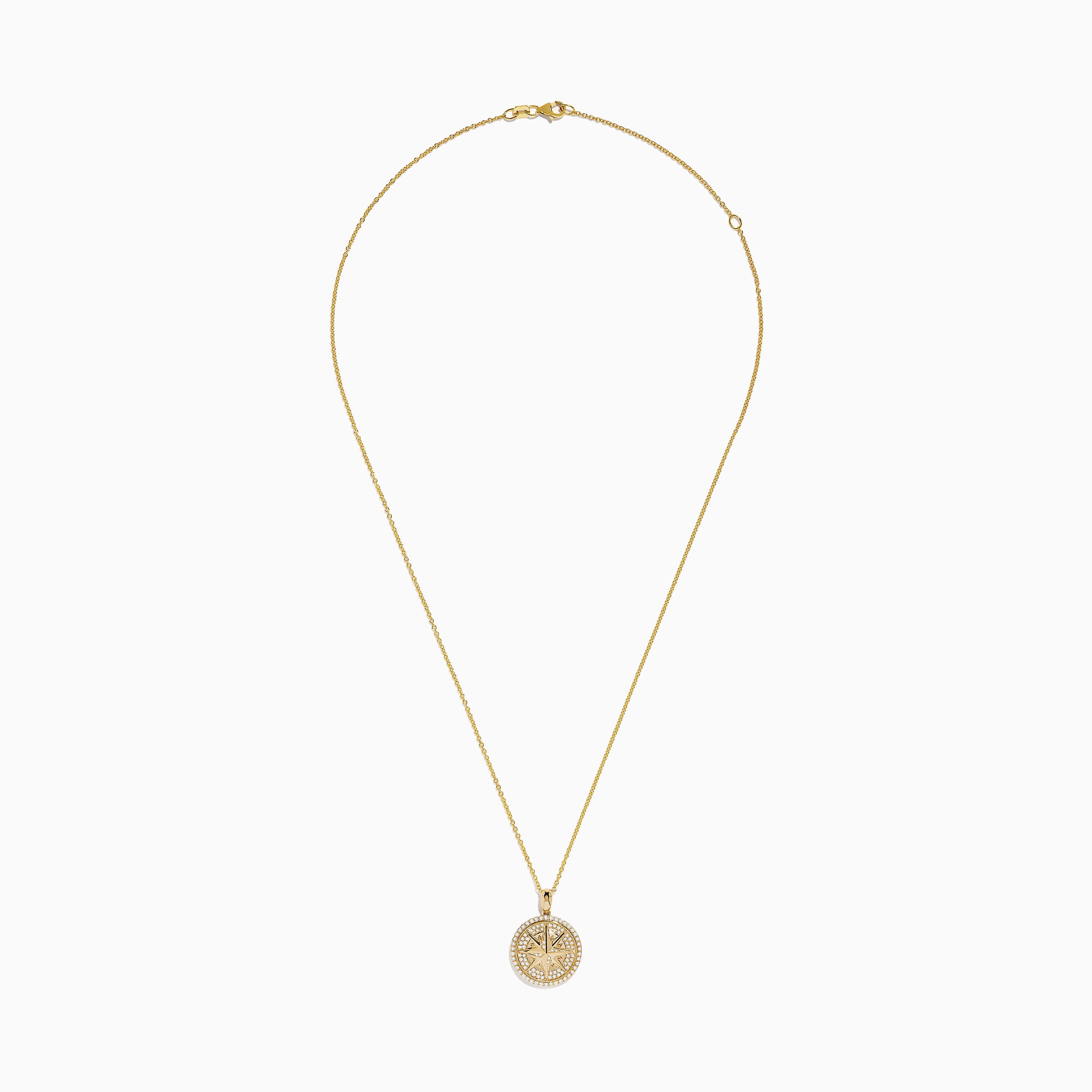 14K Yellow Gold Diamond Compass Pendant – effyjewelry.com